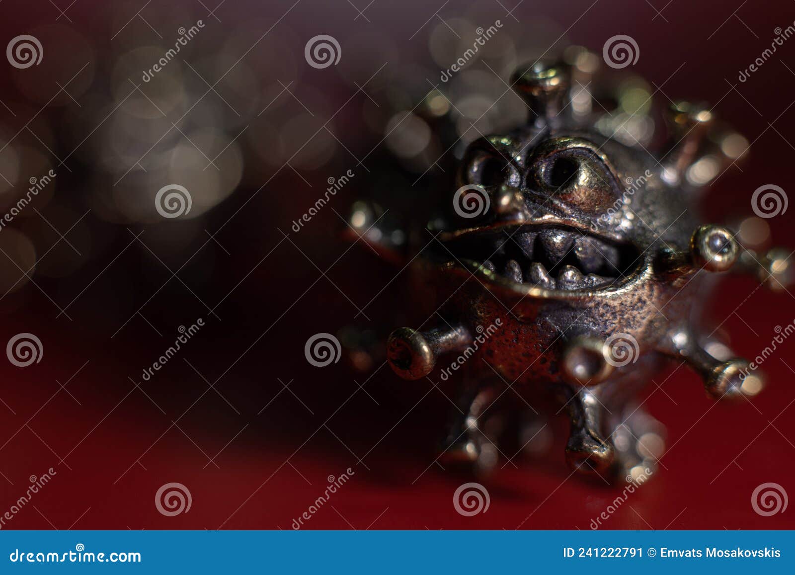 Strong Angry Virus with a Face. the Coronavirus is Slightly Blurred ...