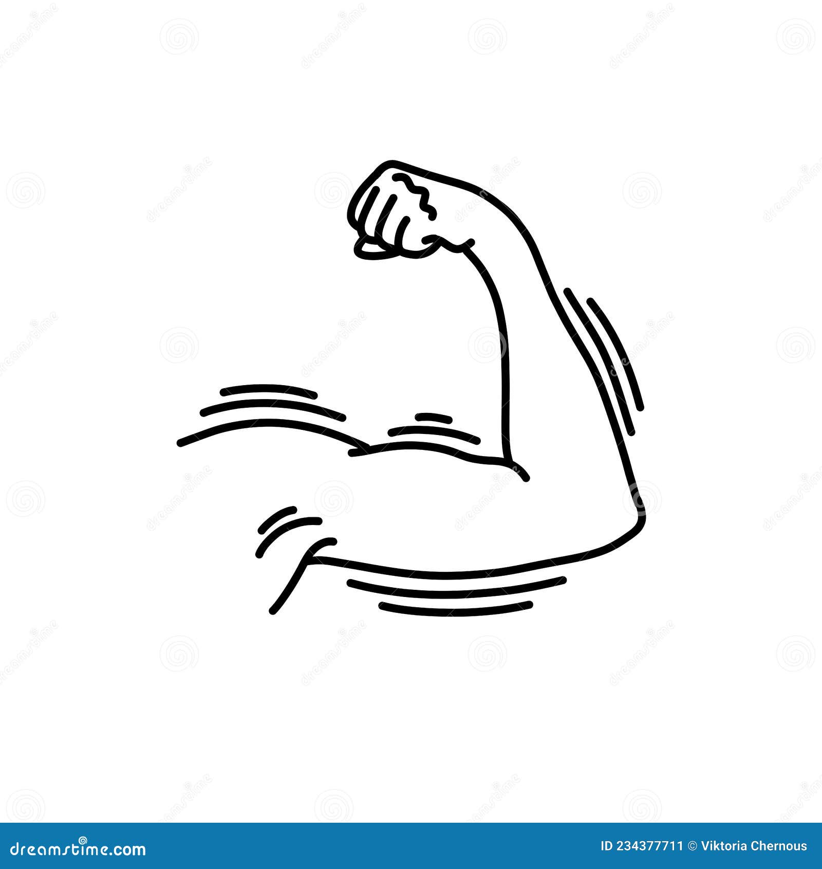 Strong Arm Doodle Icon, Vector Color Line Illustration Stock Vector ...
