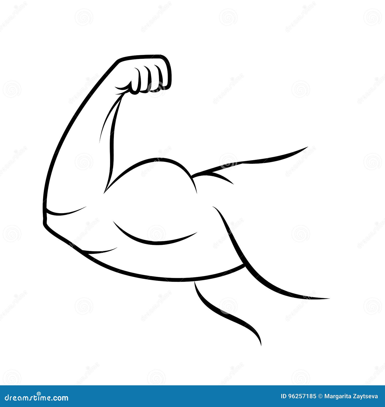 Strong arm icon. Line art. stock vector. Illustration of force - 96257185