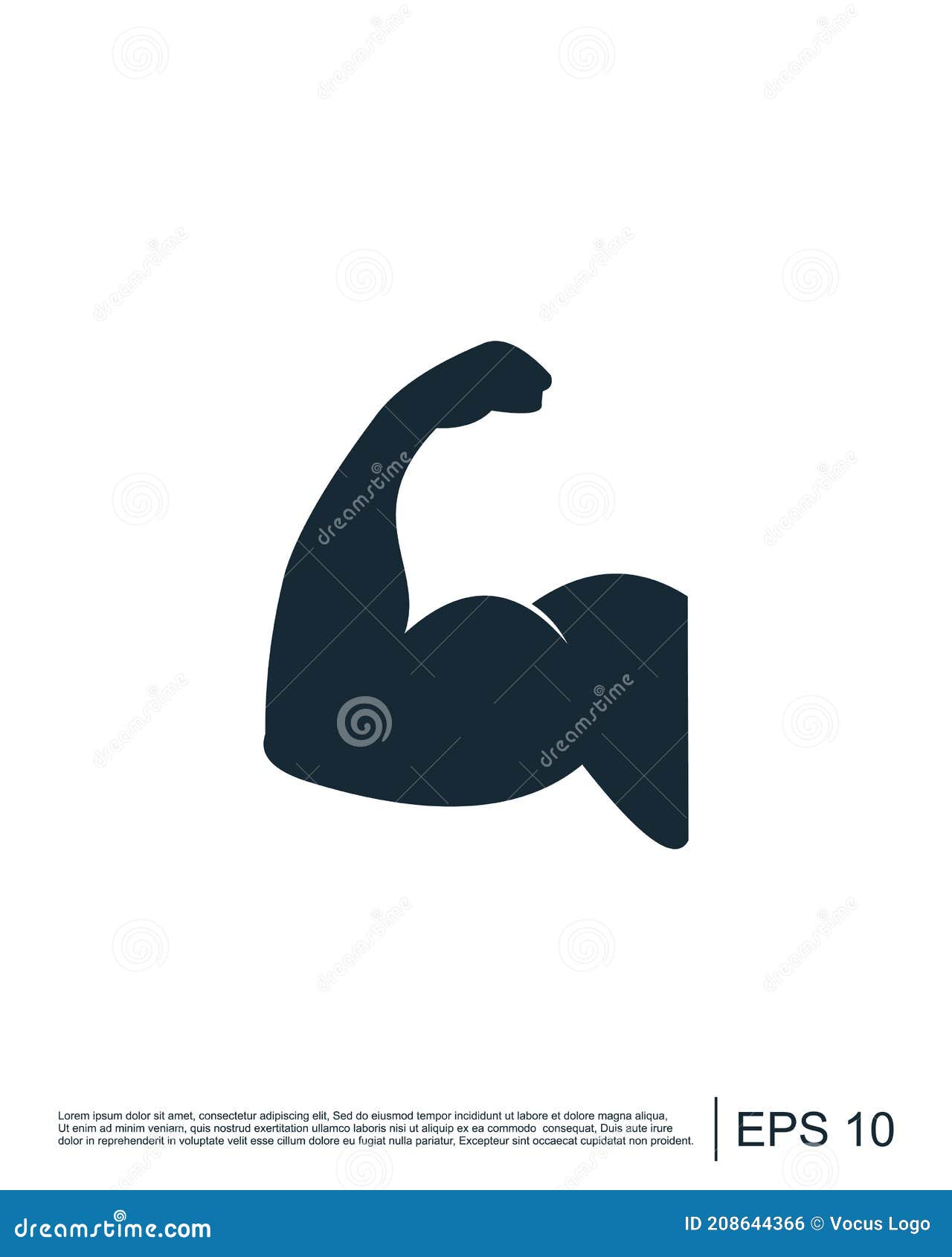 Strong arm icon vector stock vector. Illustration of muscular - 208644366