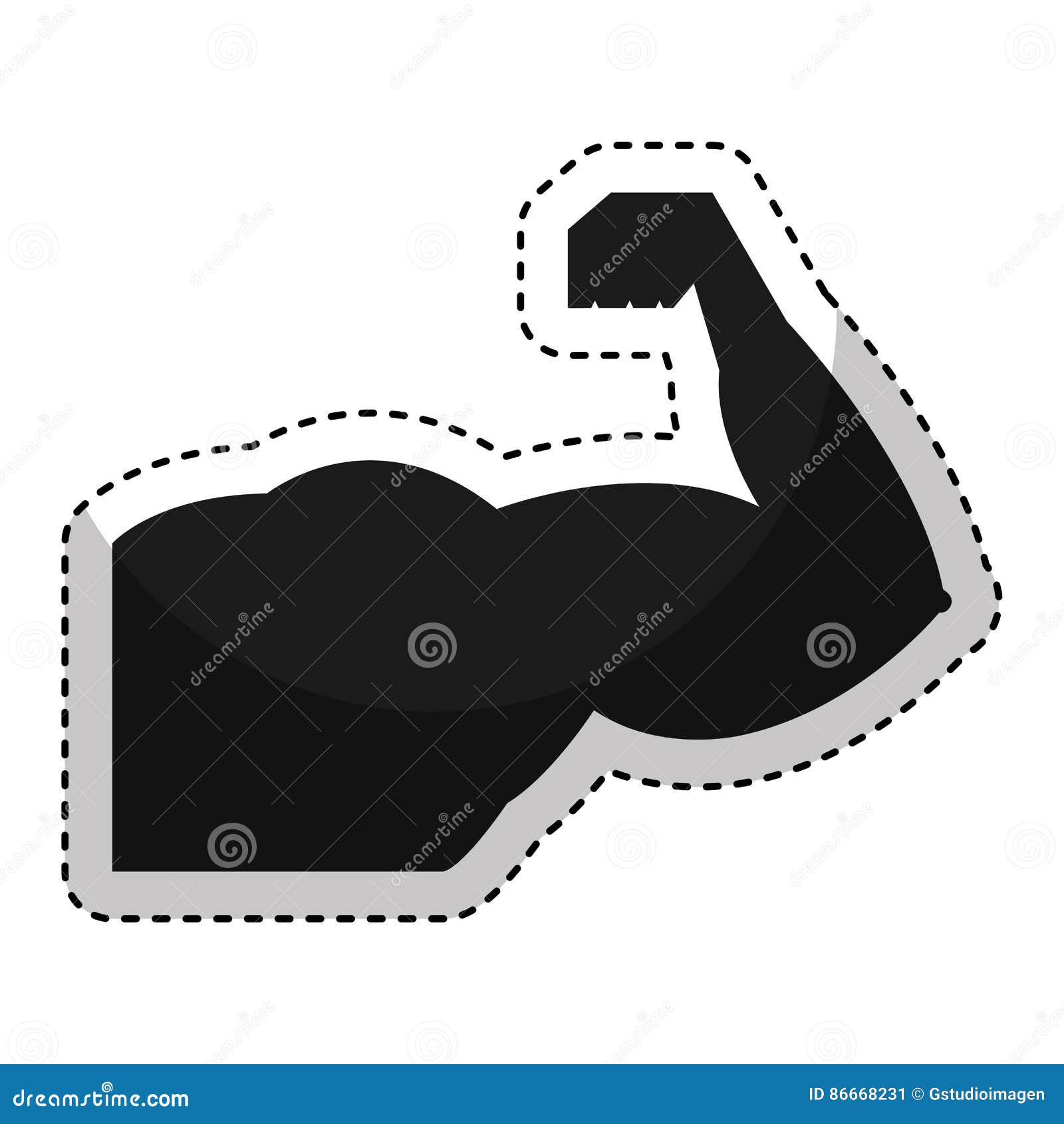 Strong arm isolated icon stock vector. Illustration of powerful - 86668231