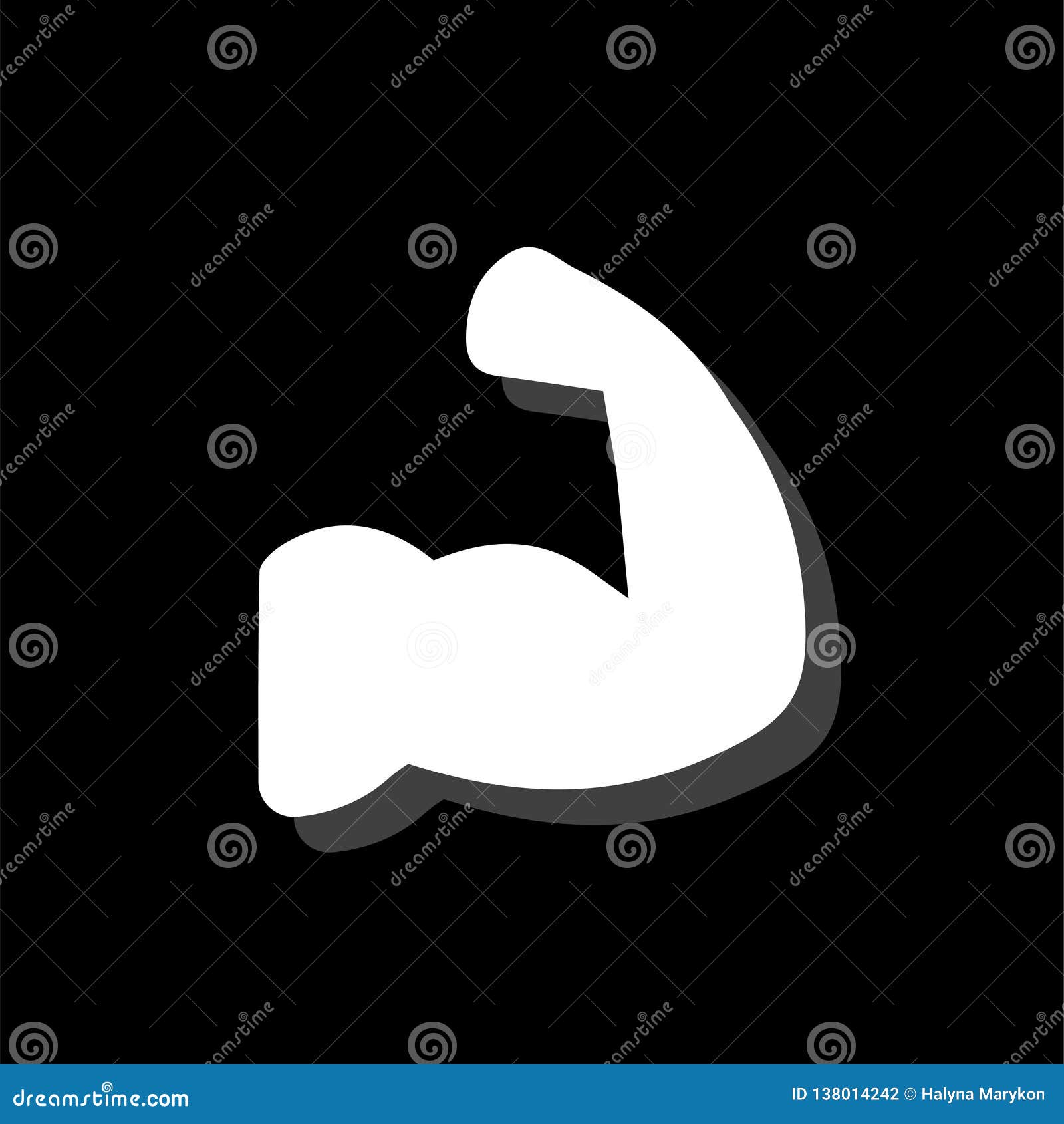 Strong icon flat stock illustration. Illustration of attractive - 138014242