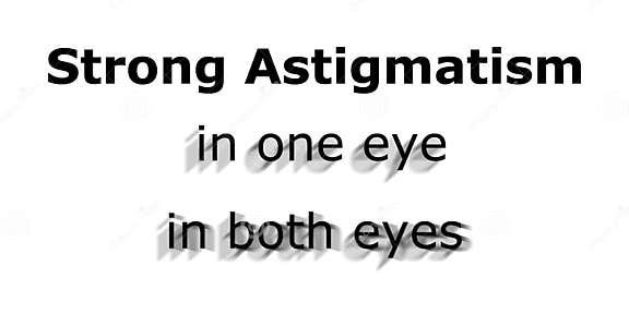 Strong Astigmatism Examples Blurred Vision Stock Illustration ...