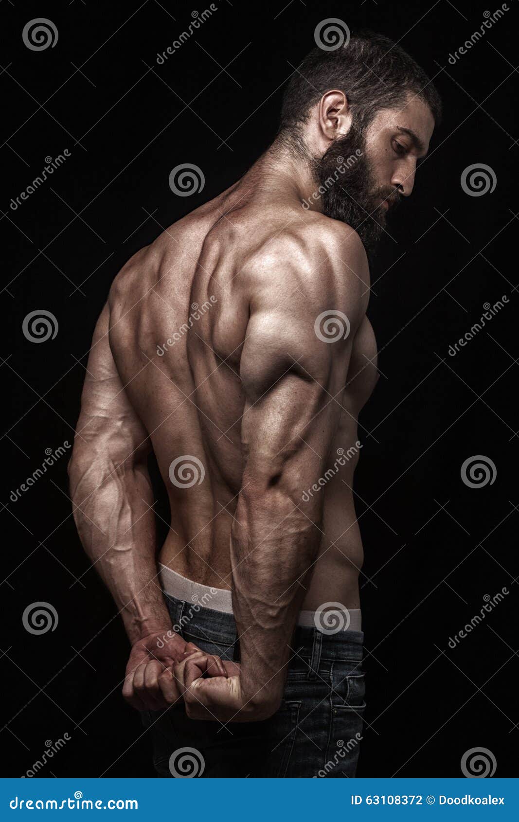 Strong Athletic Man Fitness Model Torso Showing Muscular Legs Royalty ...