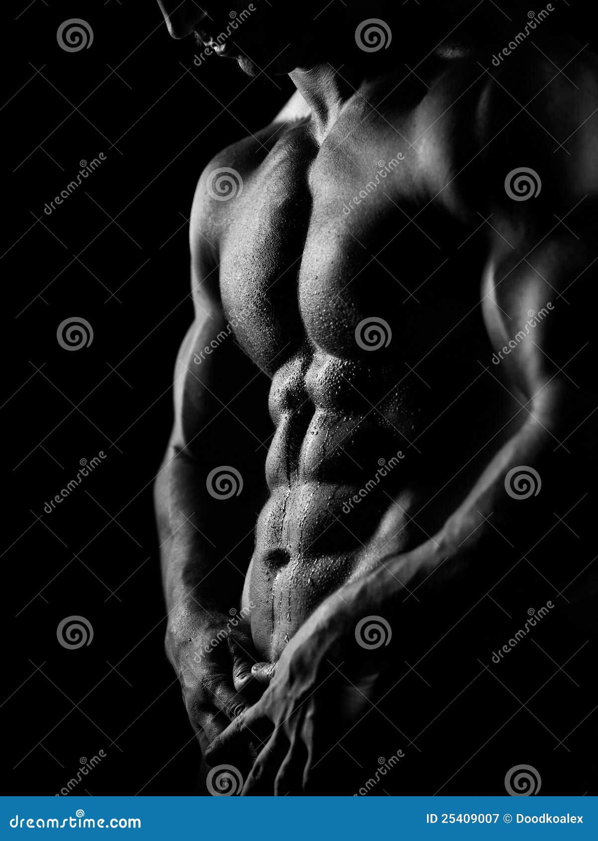 Strong Athletic Man Fitness Model Torso Showing Muscular Legs Royalty ...