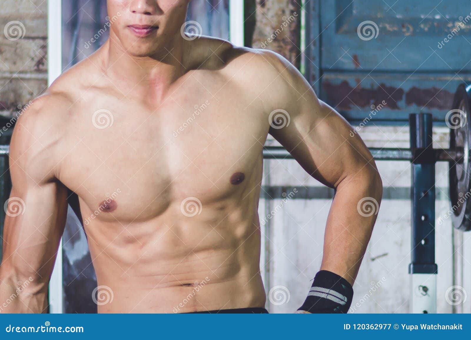 Strong Athletic Man Showing Muscel Stock Image - Image of handsome ...