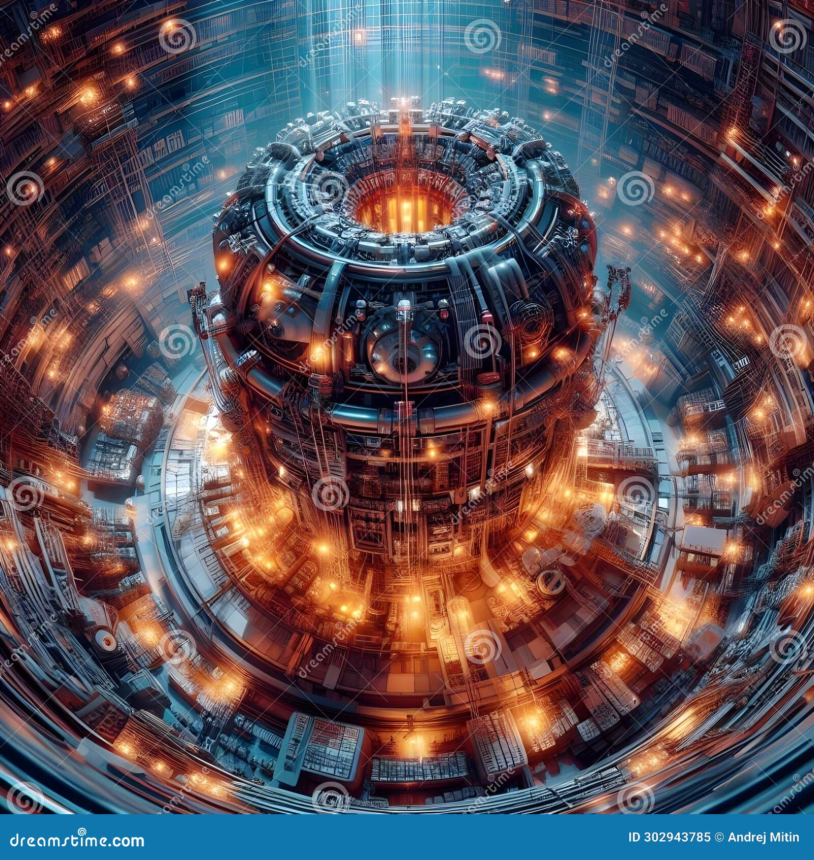 Strong Atomic Reaction in a Nuclear Reactor Stock Image - Image of ...