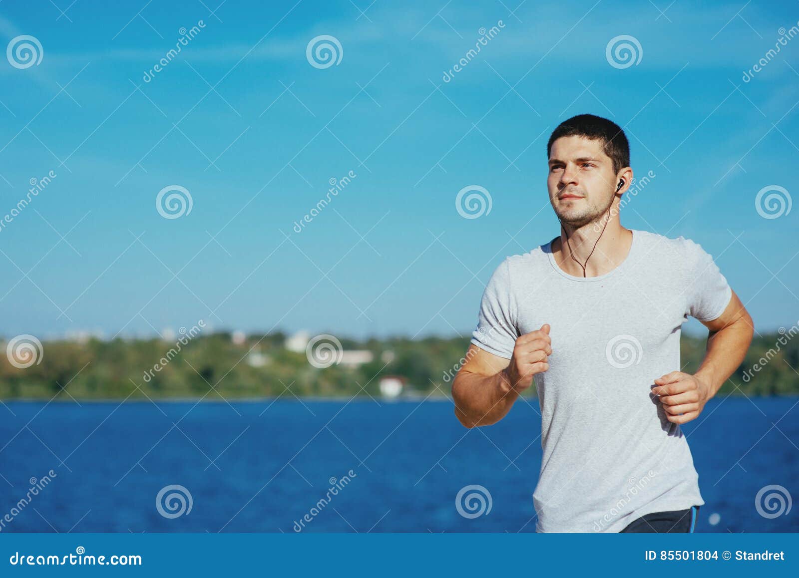 Strong attractive runner stock photo. Image of fitness - 85501804
