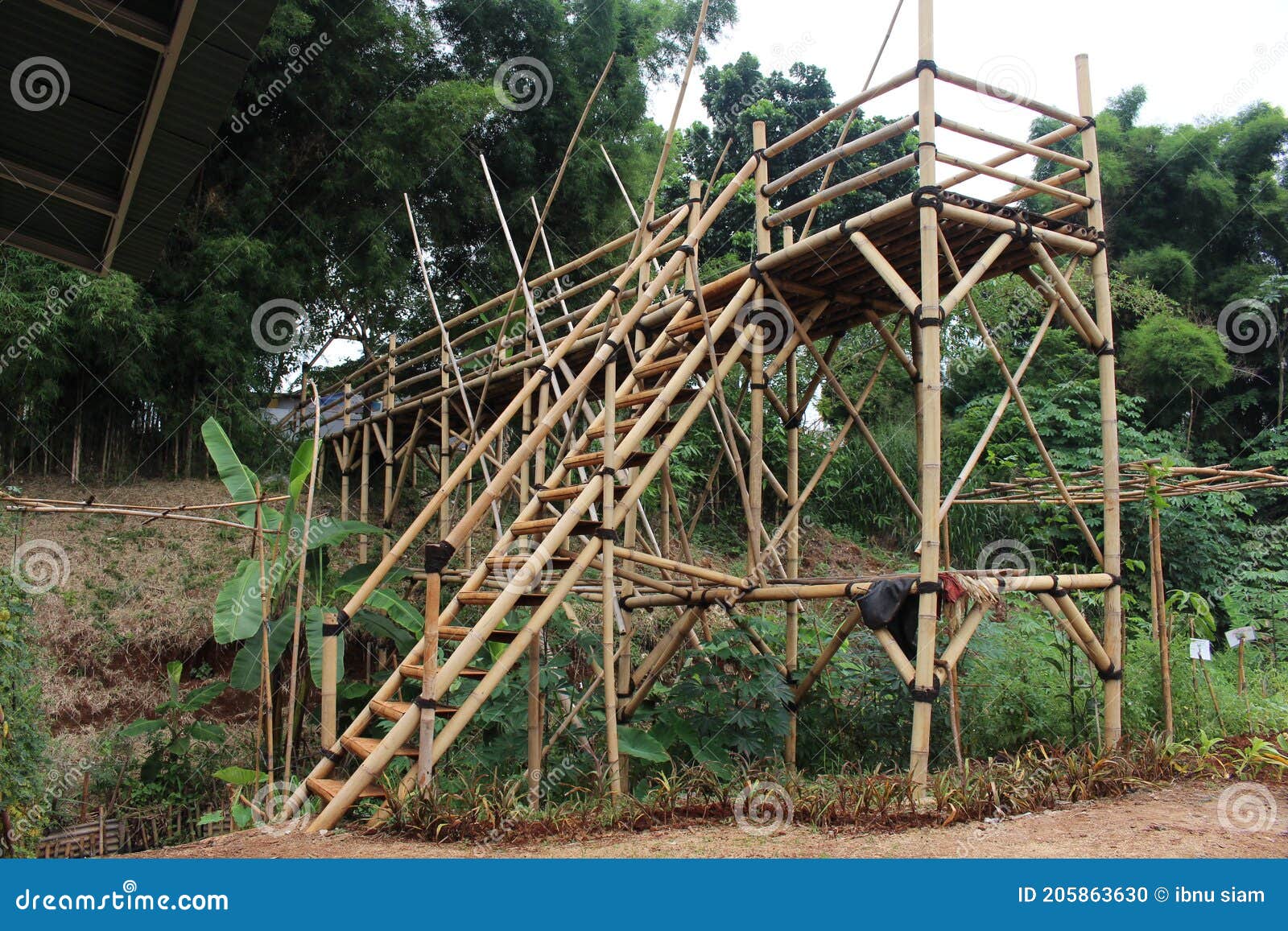 The Strong Bamboo Stage Construction Stock Photo - Image of strong ...