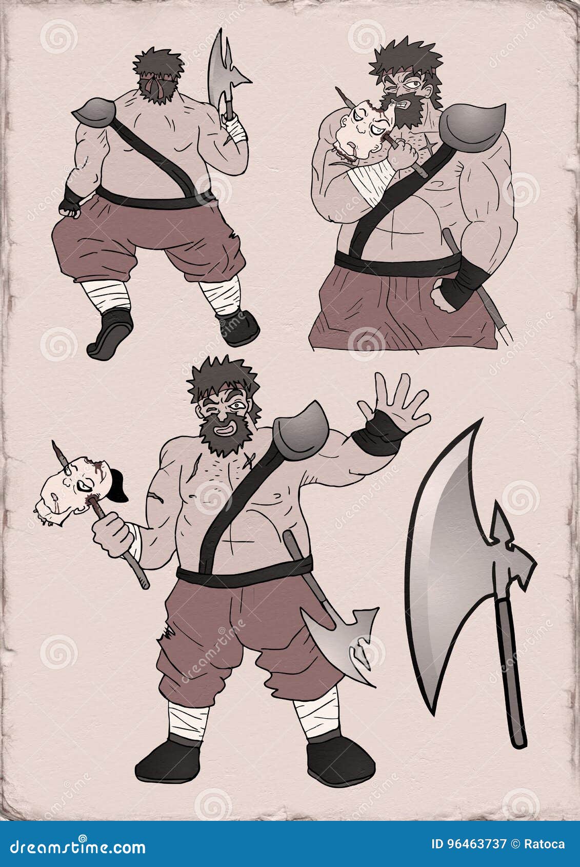 Strong barbarian man stock illustration. Illustration of imaginative ...