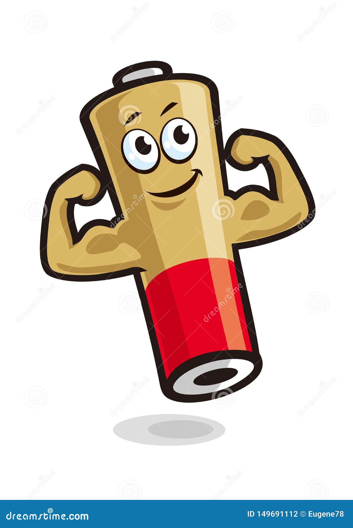 Strong Battery Man Running. Charging Indication. Full Charged Green ...