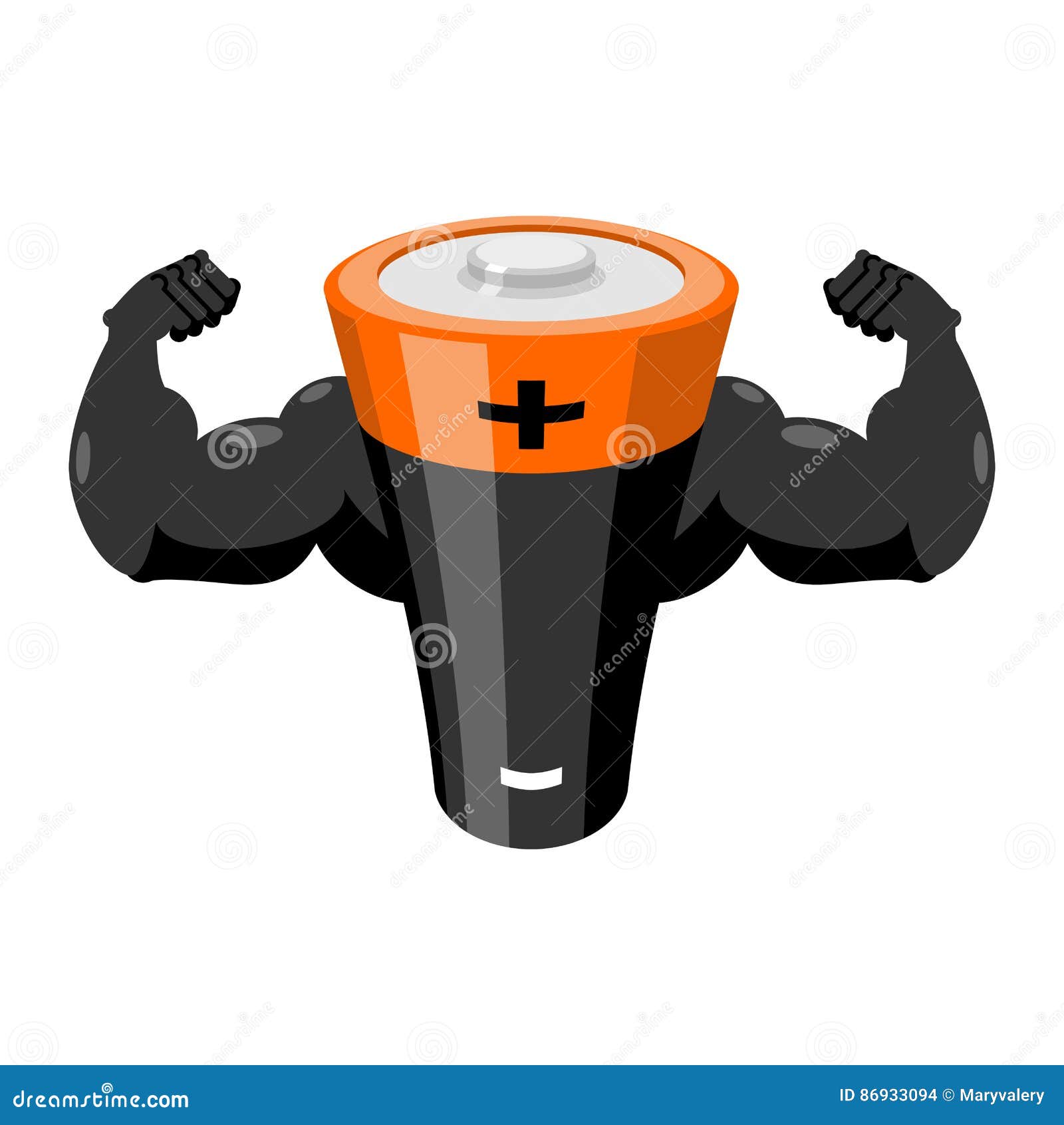 Strong Battery Man Running. Charging Indication. Full Charged Green ...