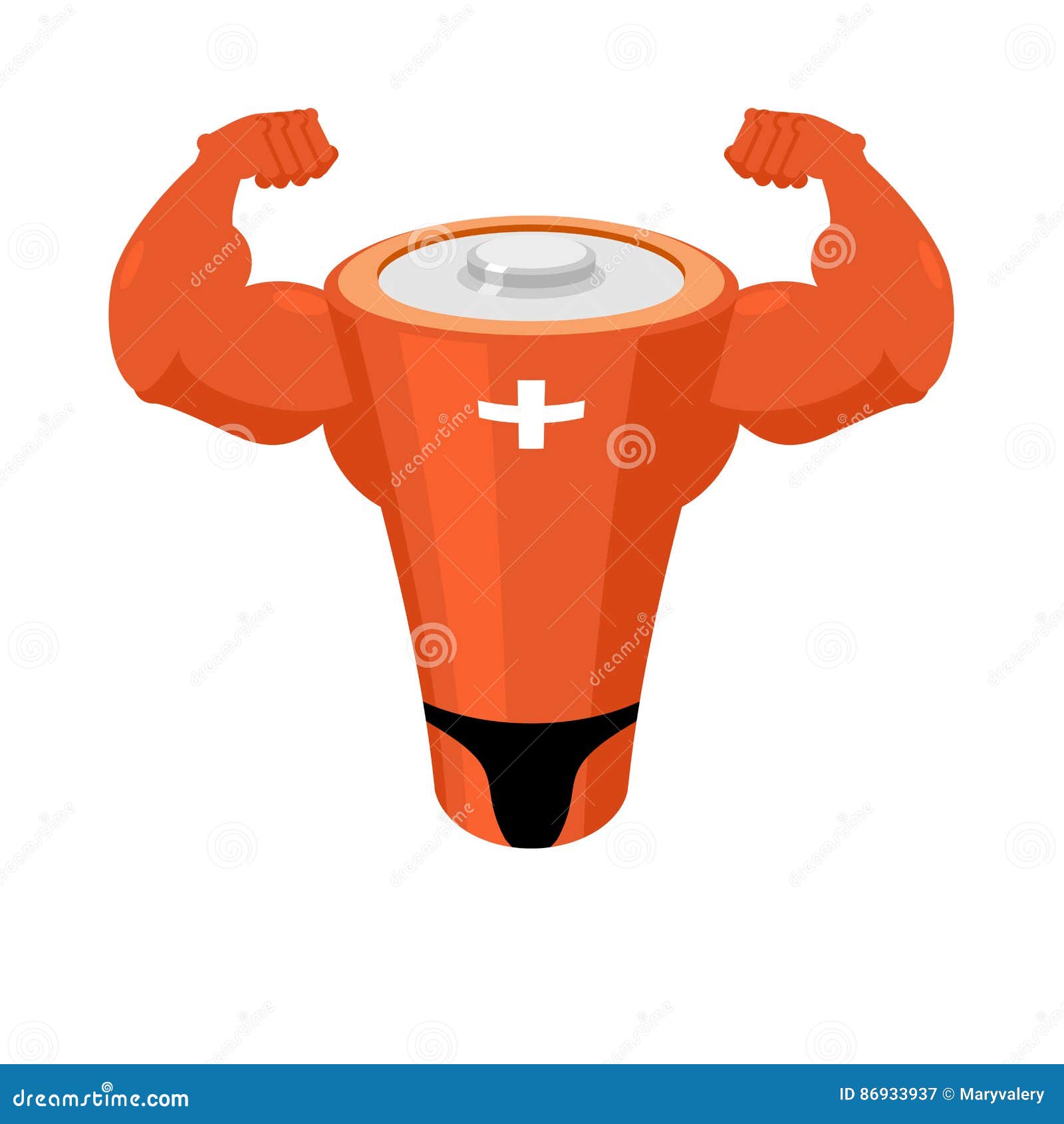 Strong Battery Man Running. Charging Indication. Full Charged Green ...