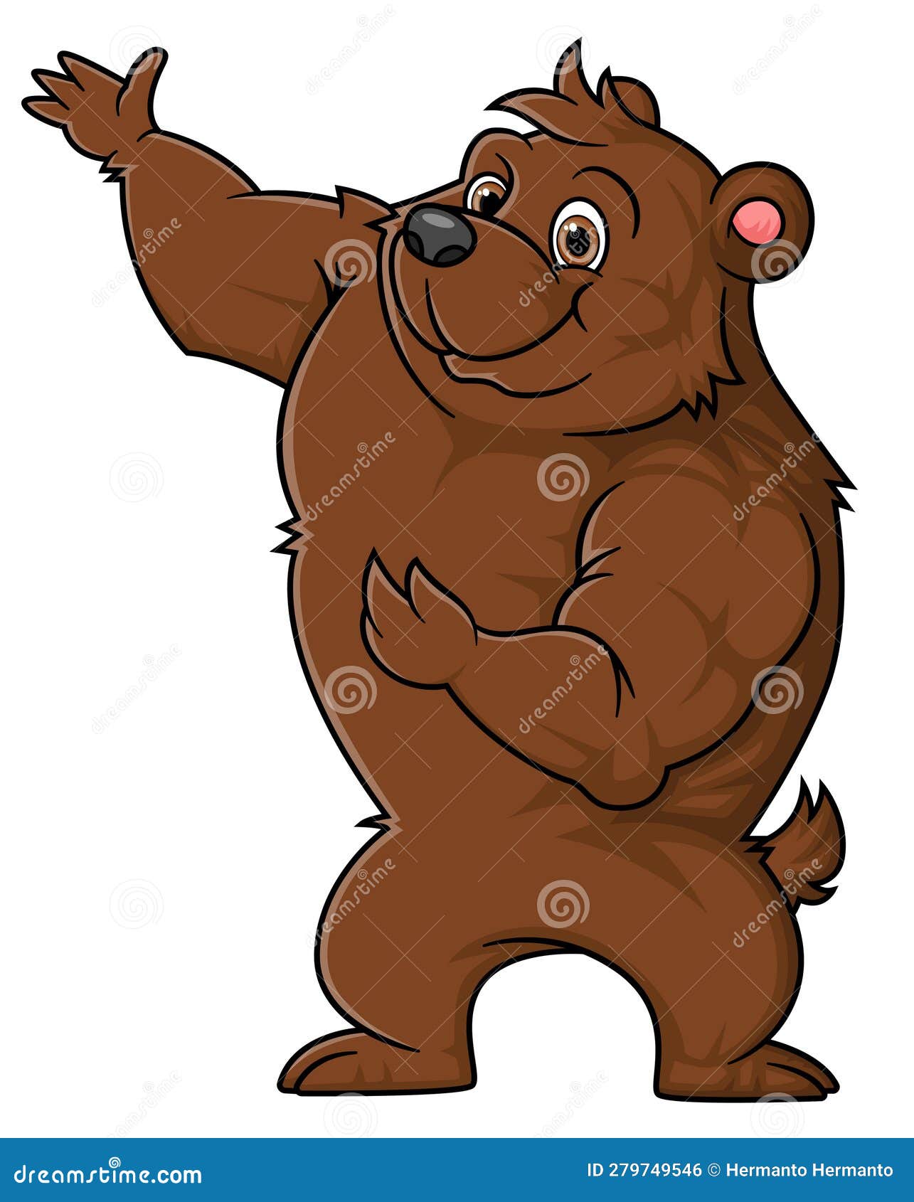 Strong Bear Cartoon Posing Mascot Character Stock Vector - Illustration ...