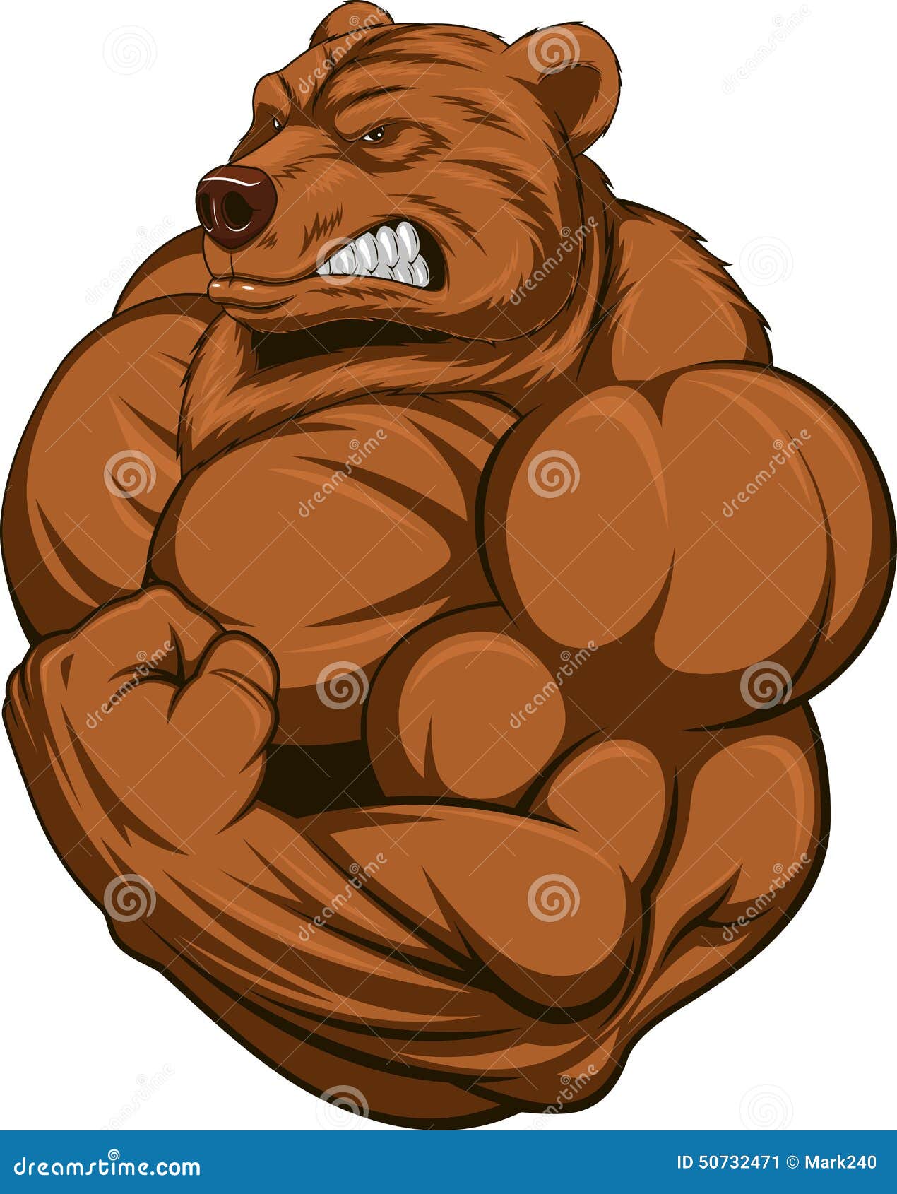 Strong Bear. Logo For Sports Club Team. Grizzly Bear With Big Mu ...