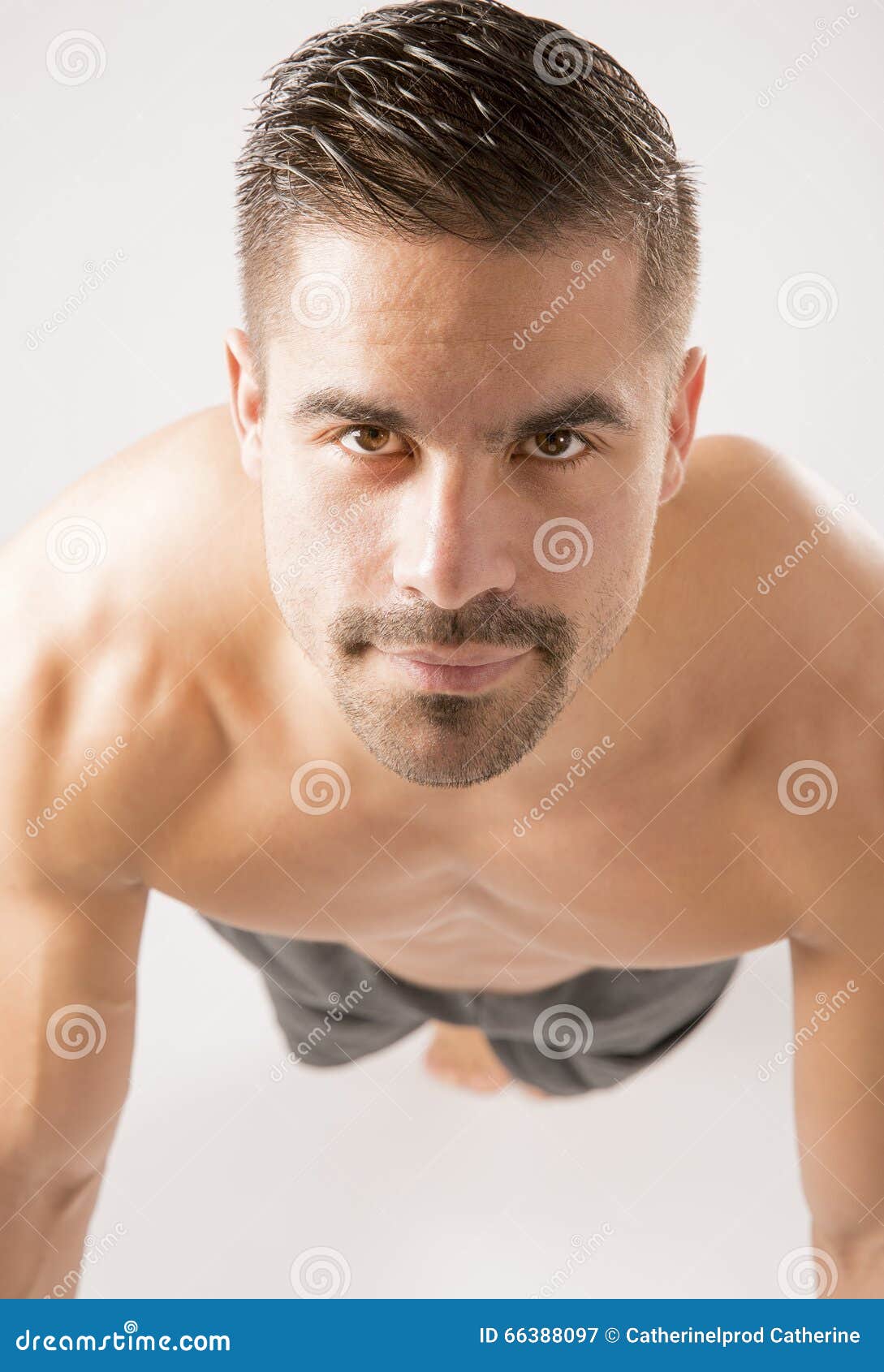 Strong Beautiful Man Doing Sport Stock Image - Image of action, fitness ...