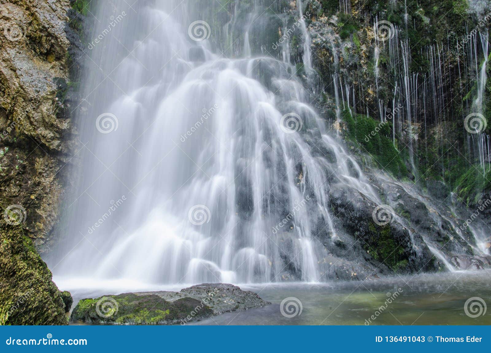 Strong beautiful waterfall stock image. Image of sparkling - 136491043
