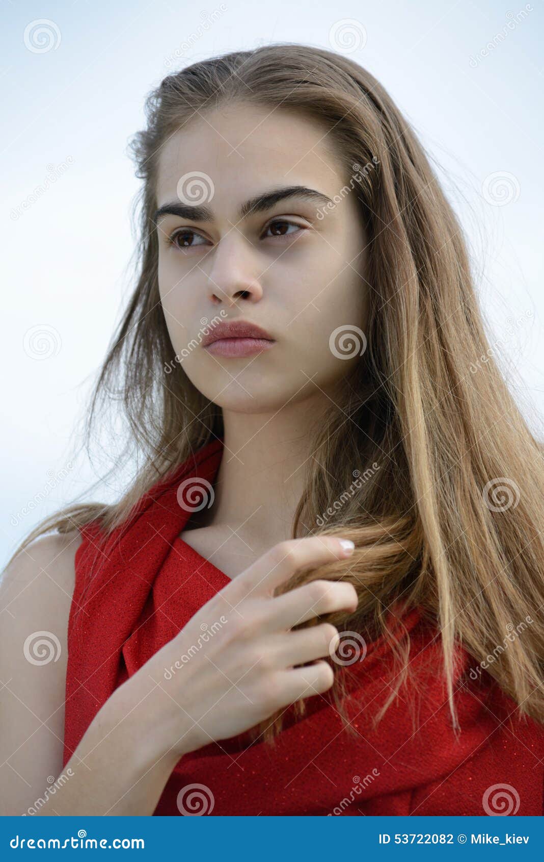 Strong Beauty, Woman in Red Stock Photo - Image of warrior, fortitude ...