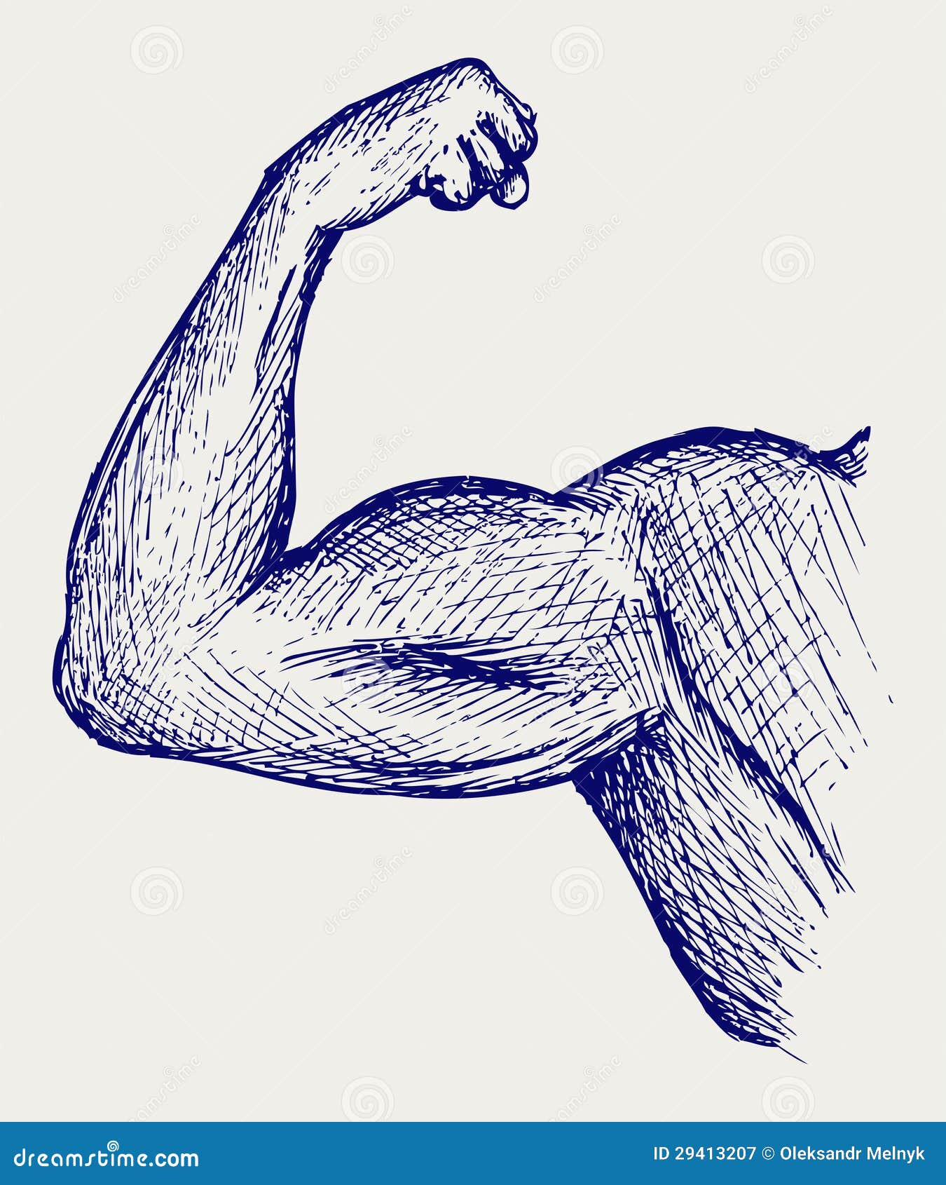 Strong Biceps. Doodle Style Stock Vector - Illustration of outline ...