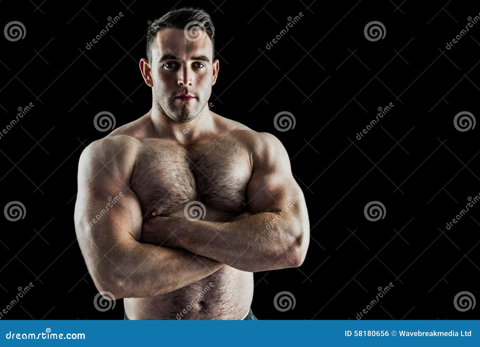 Strong Bodybuilder with Arms Crossed Stock Photo - Image of healthy ...