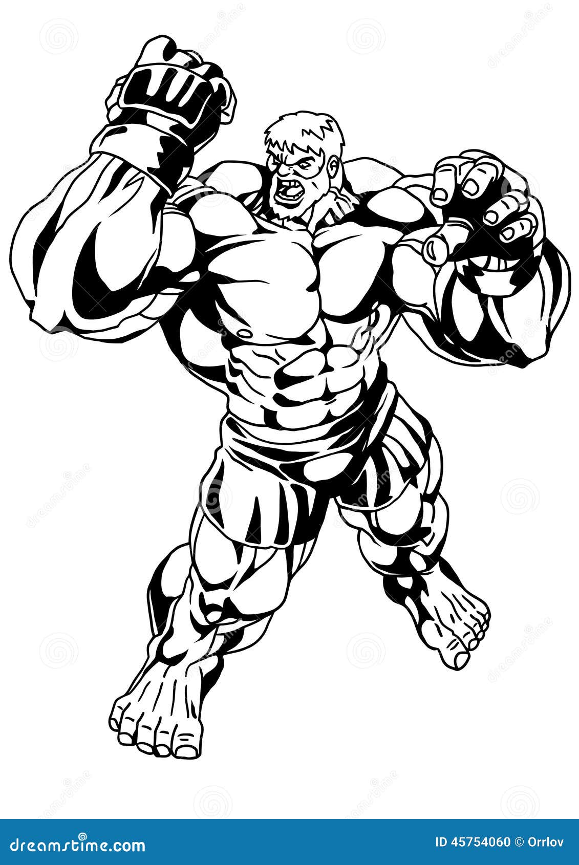 Strong Man, Bodybuilder Muscles Vector Line Icon, Linear Concept ...