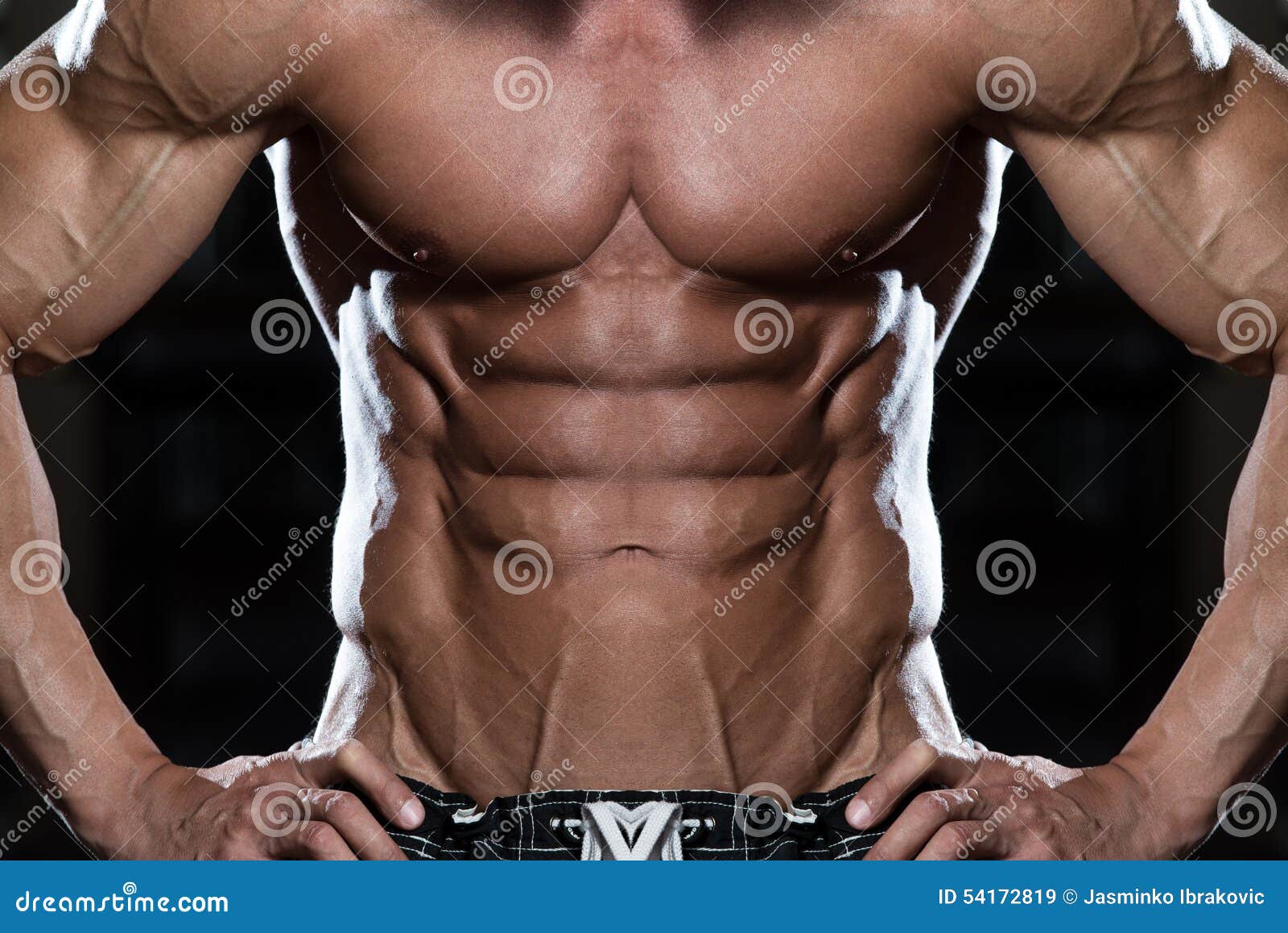 Strong Bodybuilder with Six Pack Stock Image - Image of bodybuilding ...
