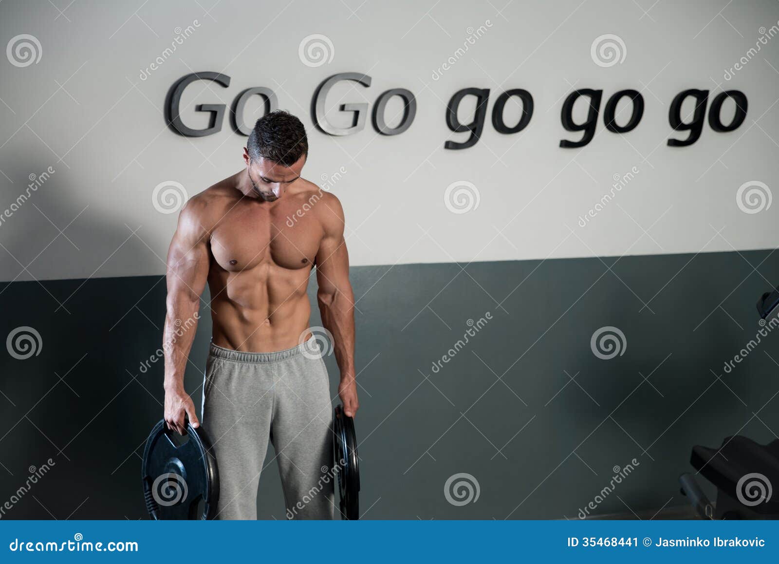 Strong Bodybuilder Training His Six Pack Stock Image - Image of health ...