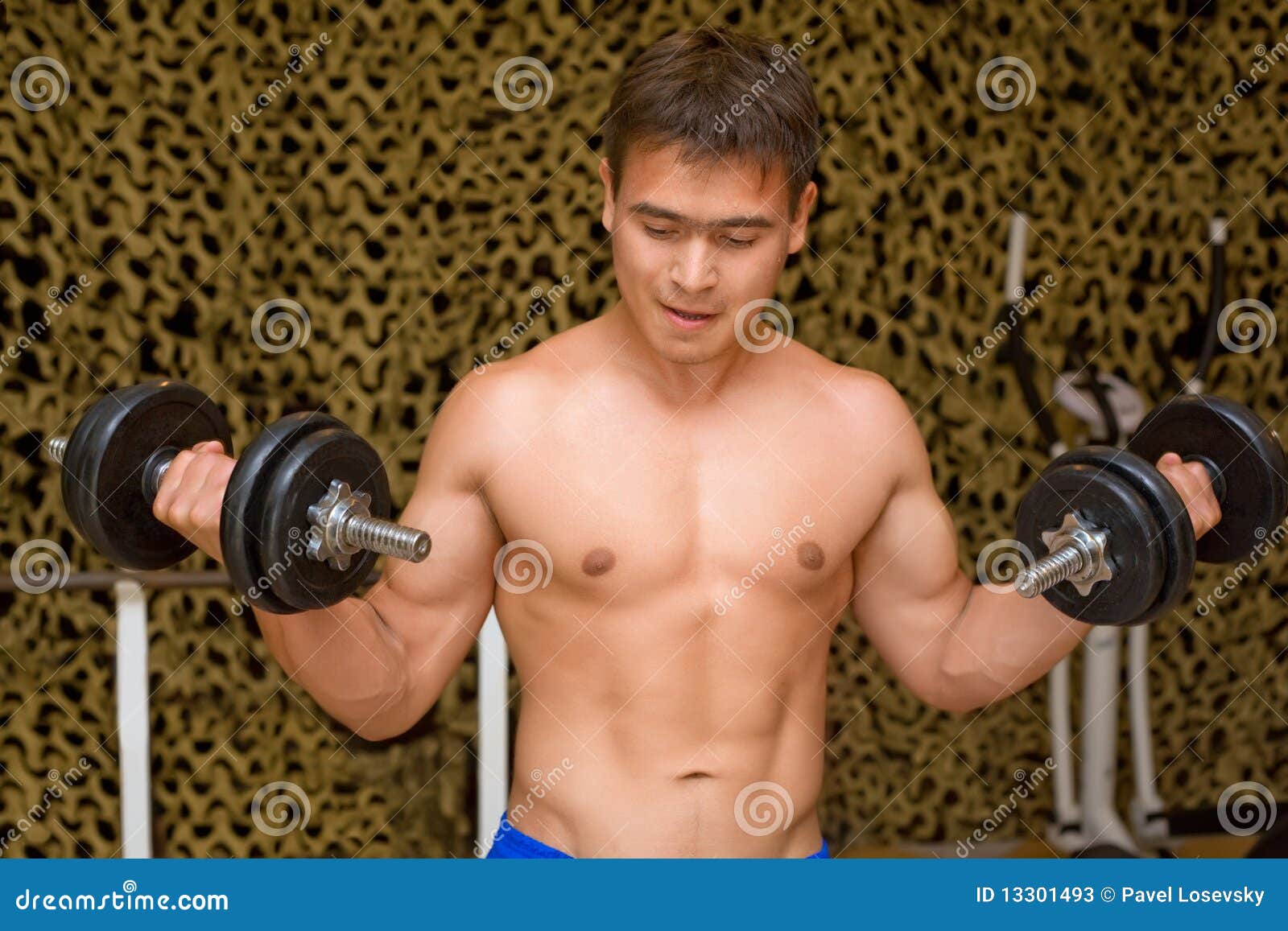 Strong Bodybuilder, Perfect Deltoid Muscles, Shoulders, Biceps, Triceps ...