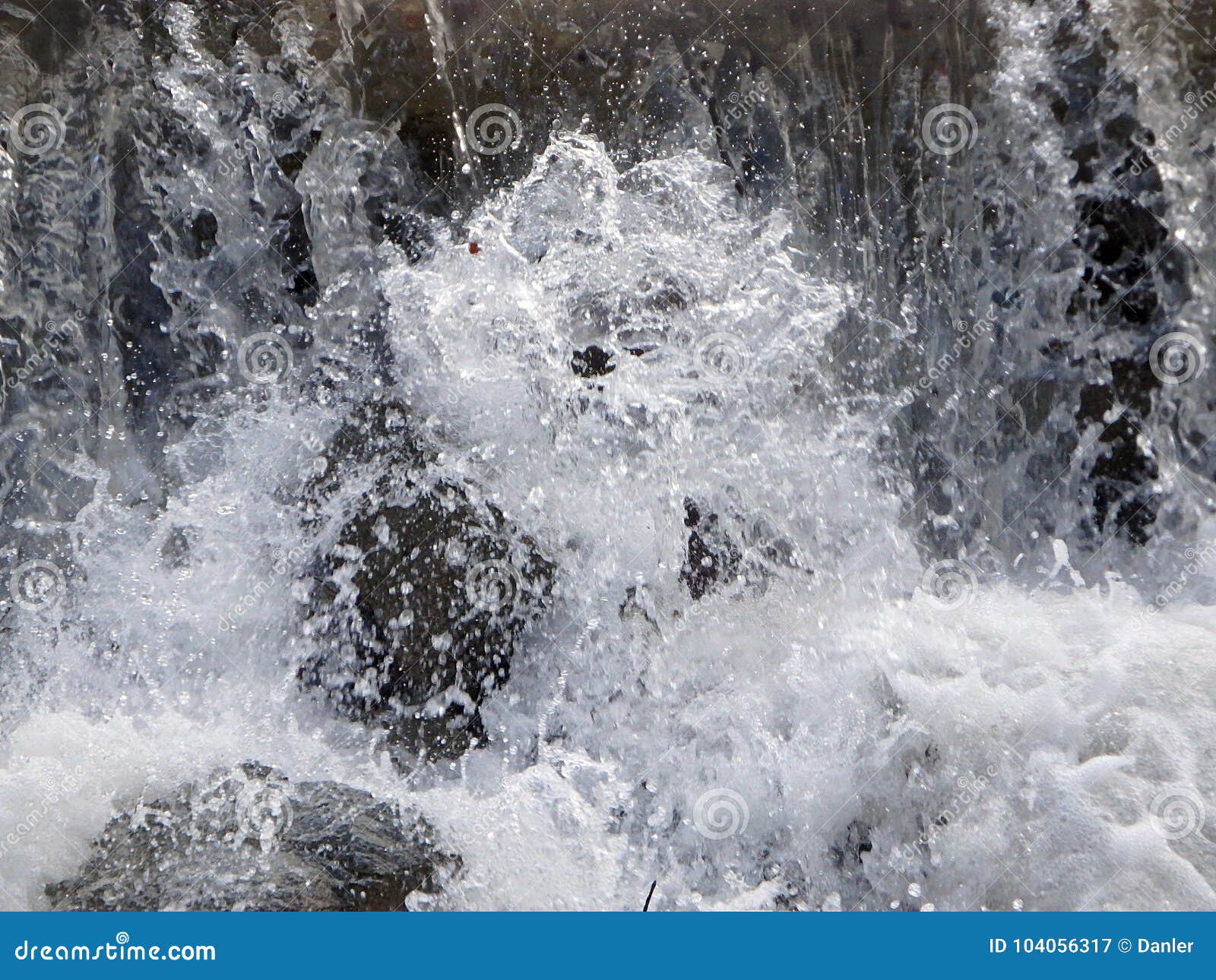 Strong Boiling of Water Under Mountain Waterfall, Stock Image - Image ...