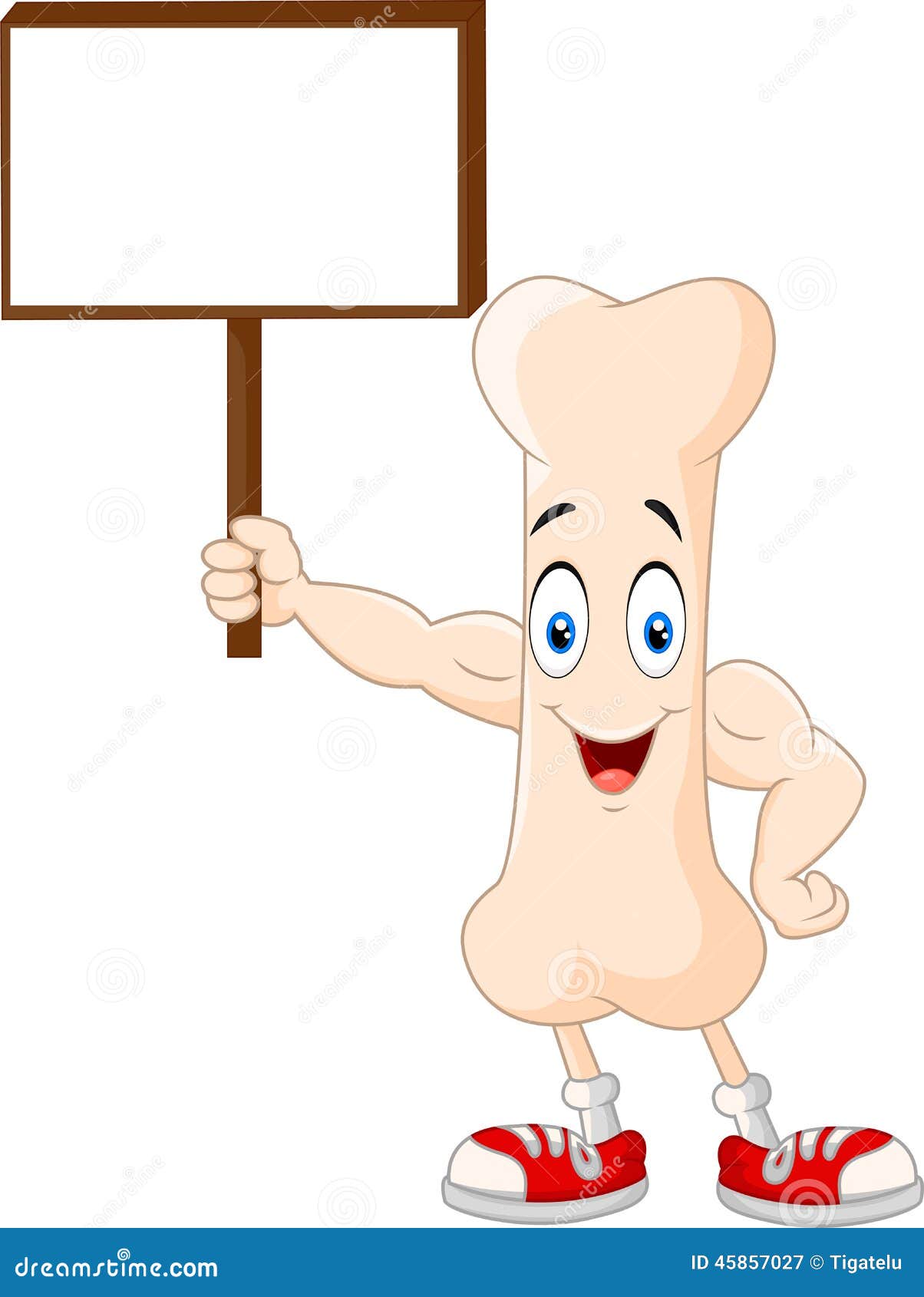 Bone Cartoon Icon Set. Watercolor Illustration. Hand Drawn Bones Big ...