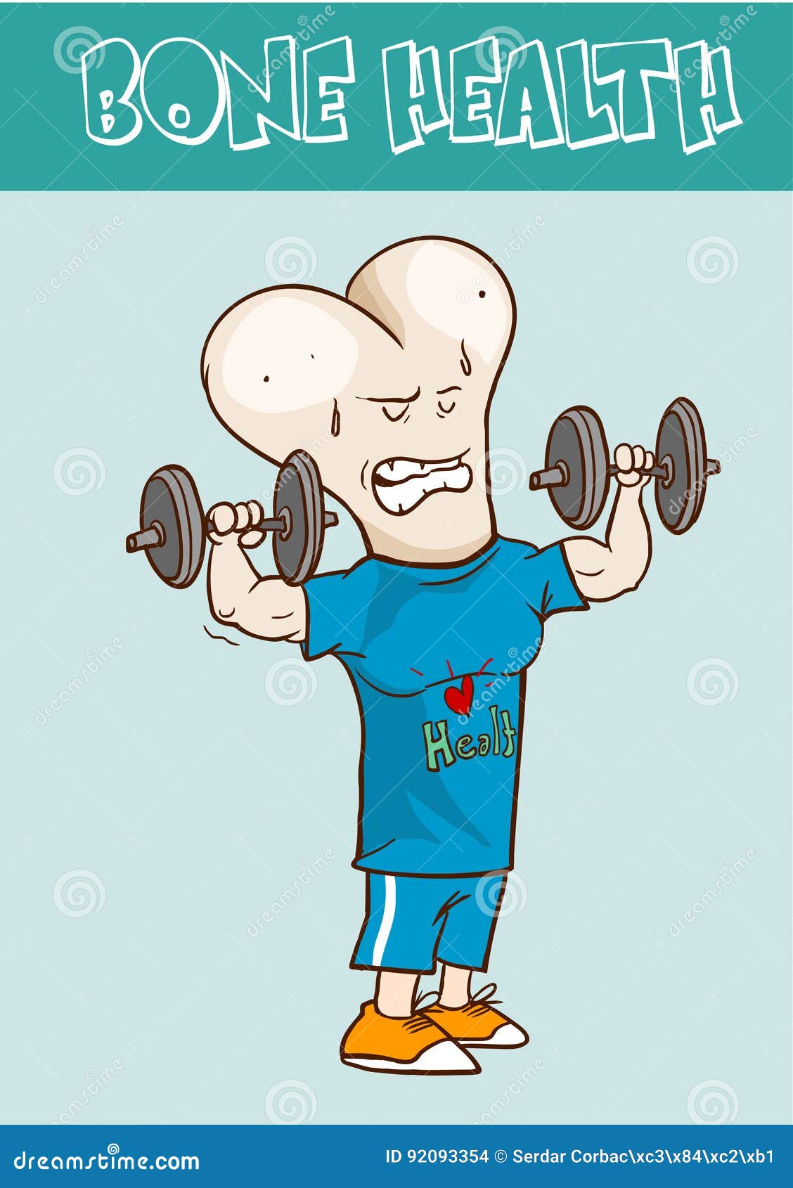 Strong bones stock vector. Illustration of care, muscle - 92093354