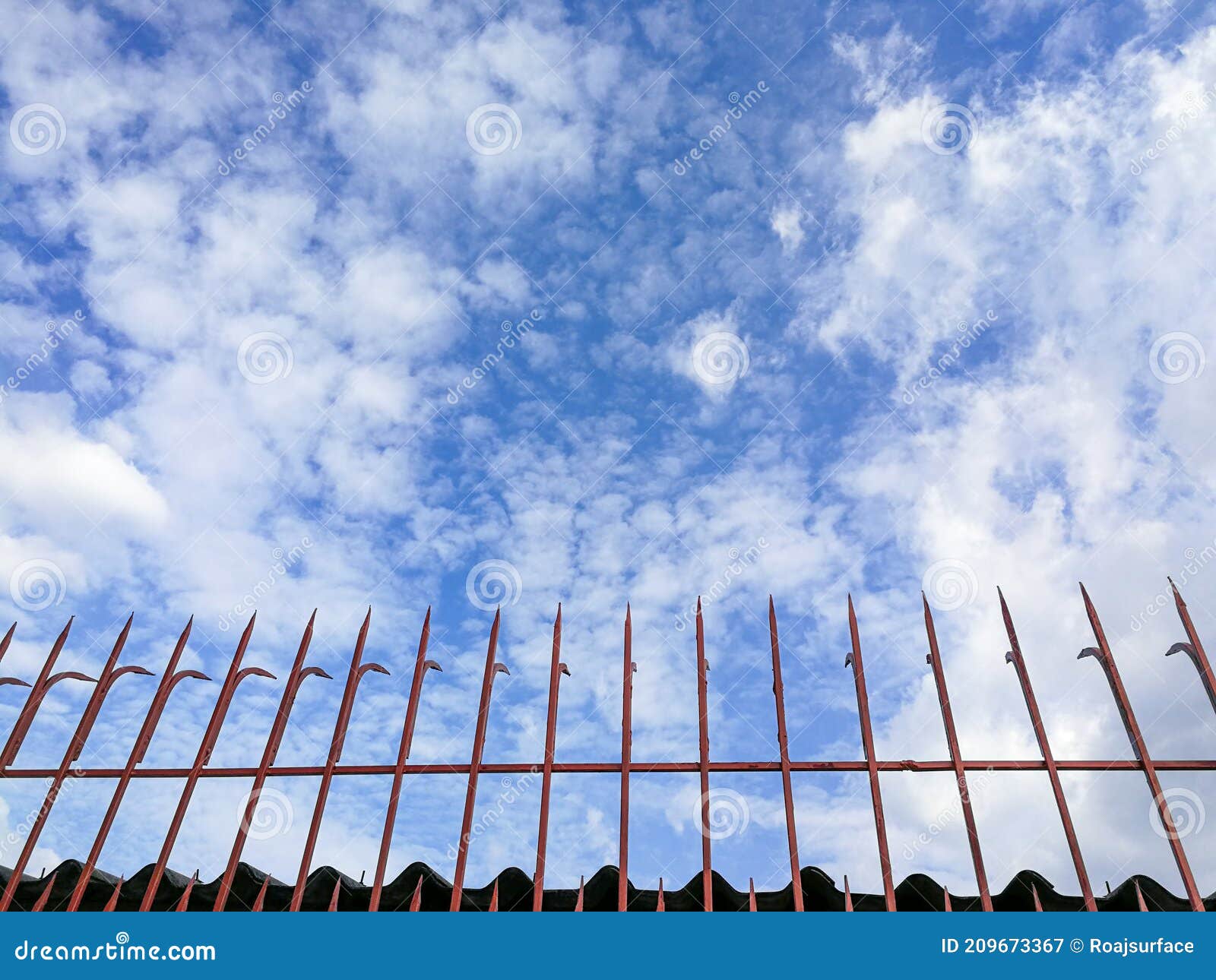 Strong Border Sharp Wall for Protect Private Freedom. Security Fence on ...