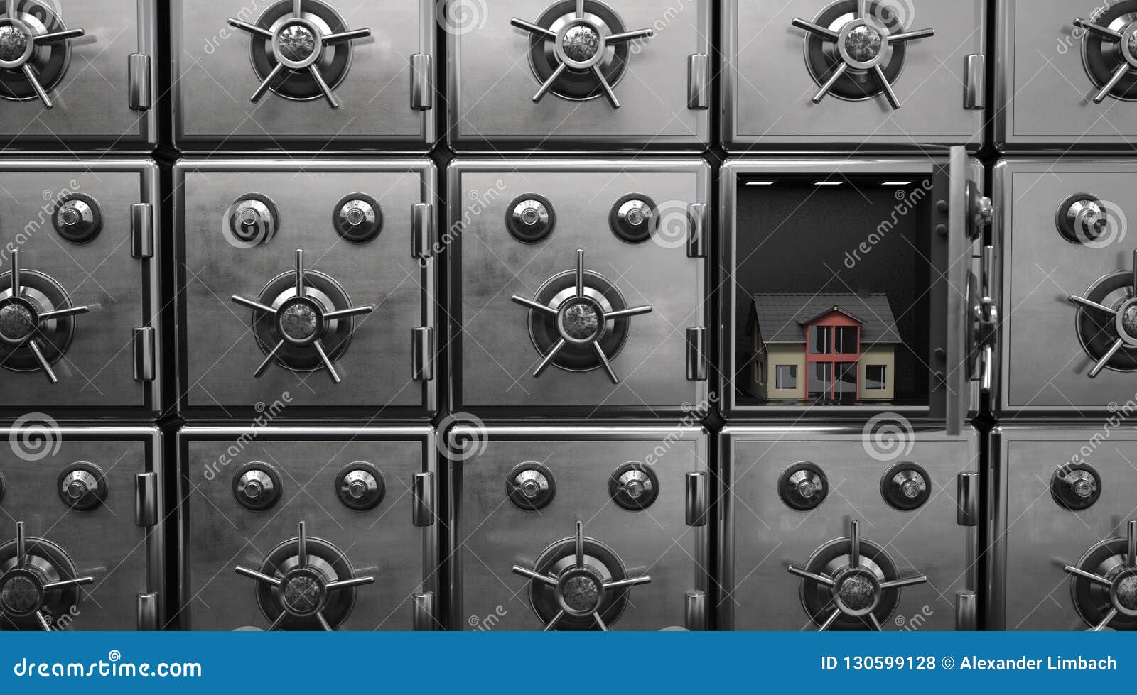 Strong box open house stock illustration. Illustration of domicil ...