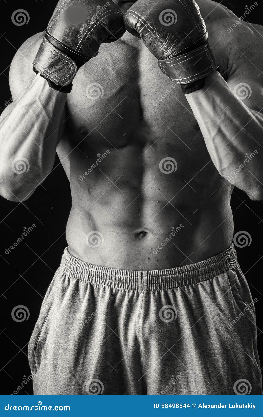 Strong Boxer on a Black Background Stock Photo - Image of fitness ...