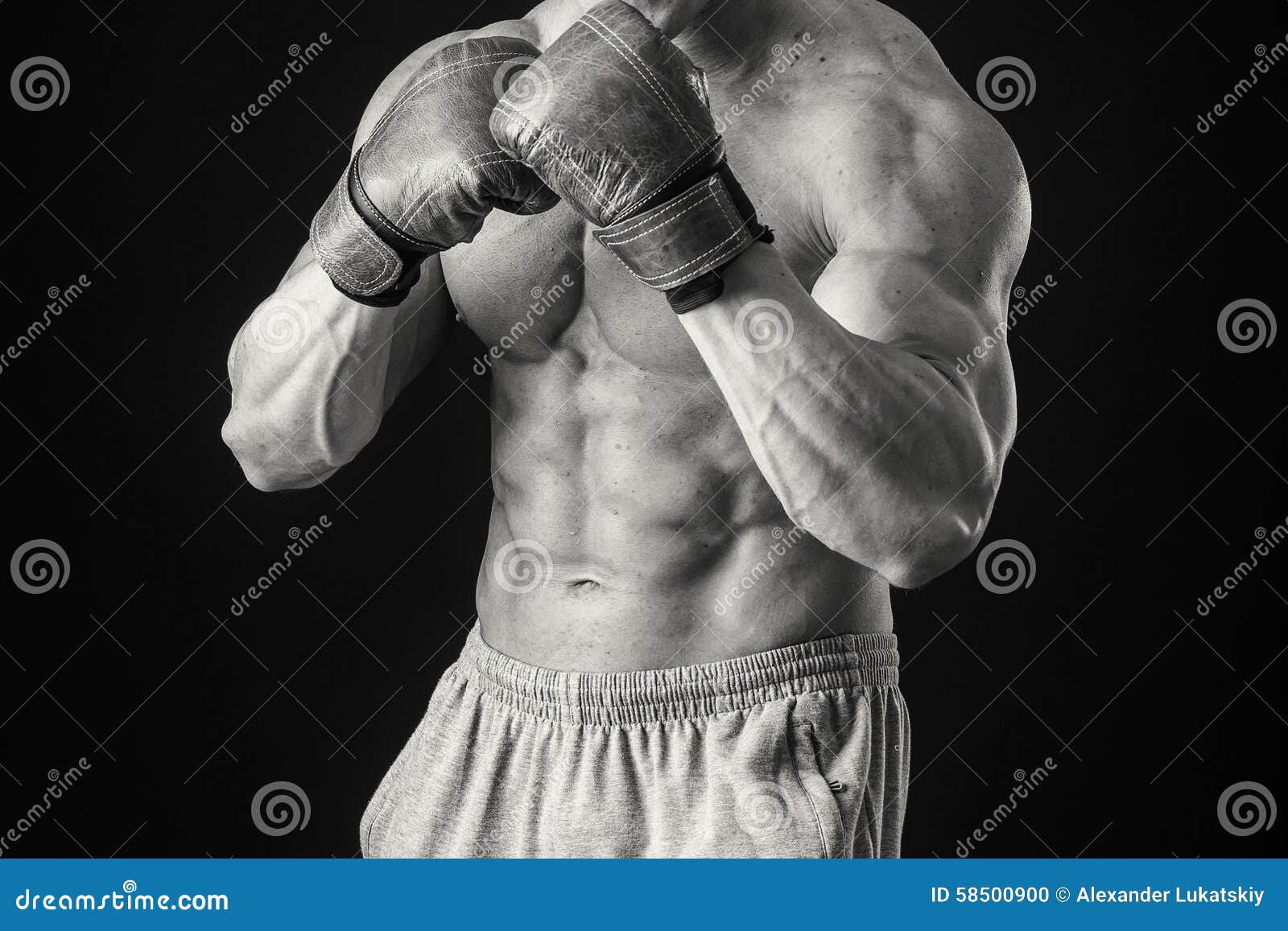 Strong Boxer on a Black Background Stock Photo - Image of boxer ...