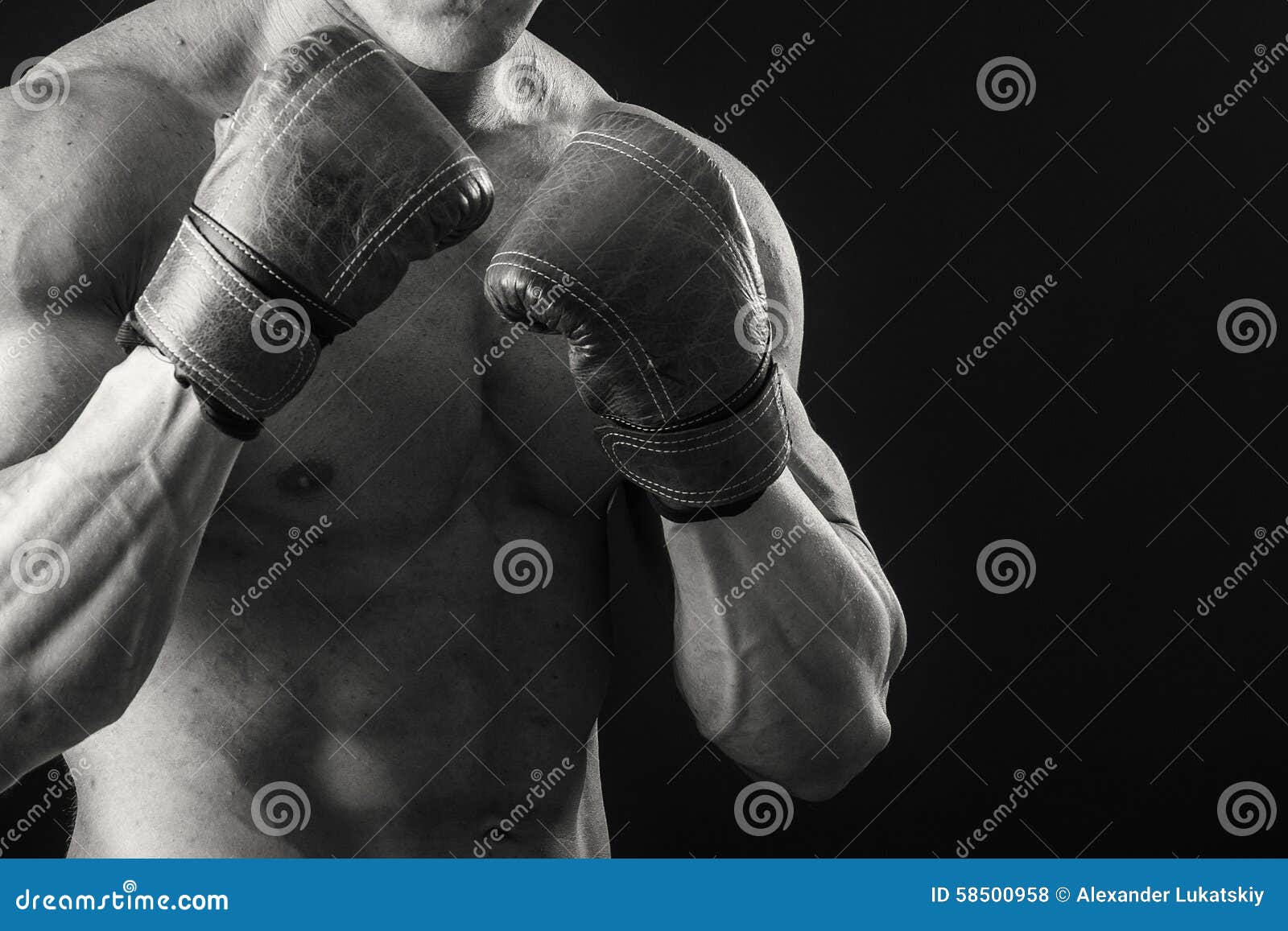 Strong Boxer on a Black Background Stock Photo - Image of competition ...