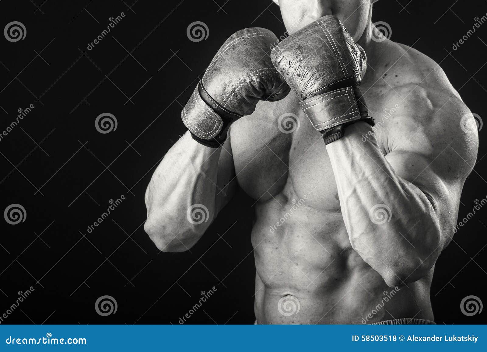 Strong Boxer on a Black Background Stock Photo - Image of fight, model ...