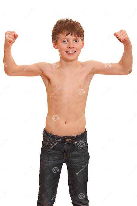 Strong boy stock photo. Image of funny, muscle, childhood - 18327326