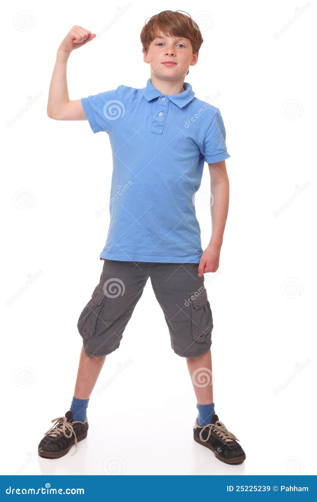 Strong boy stock image. Image of isolated, male, happy - 25225239