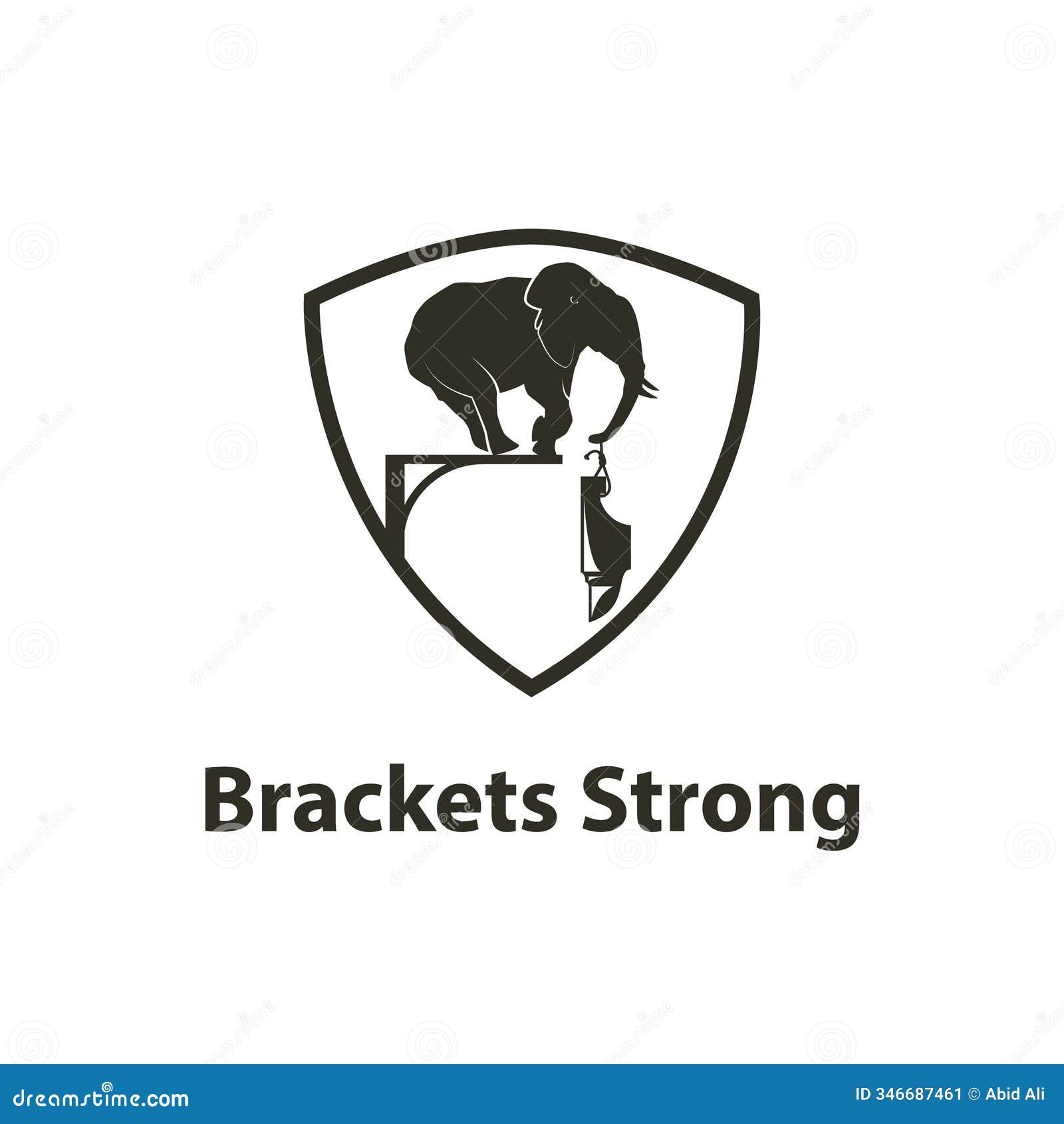 Strong Brackets with Elephant on Stock Vector - Illustration of bracket ...