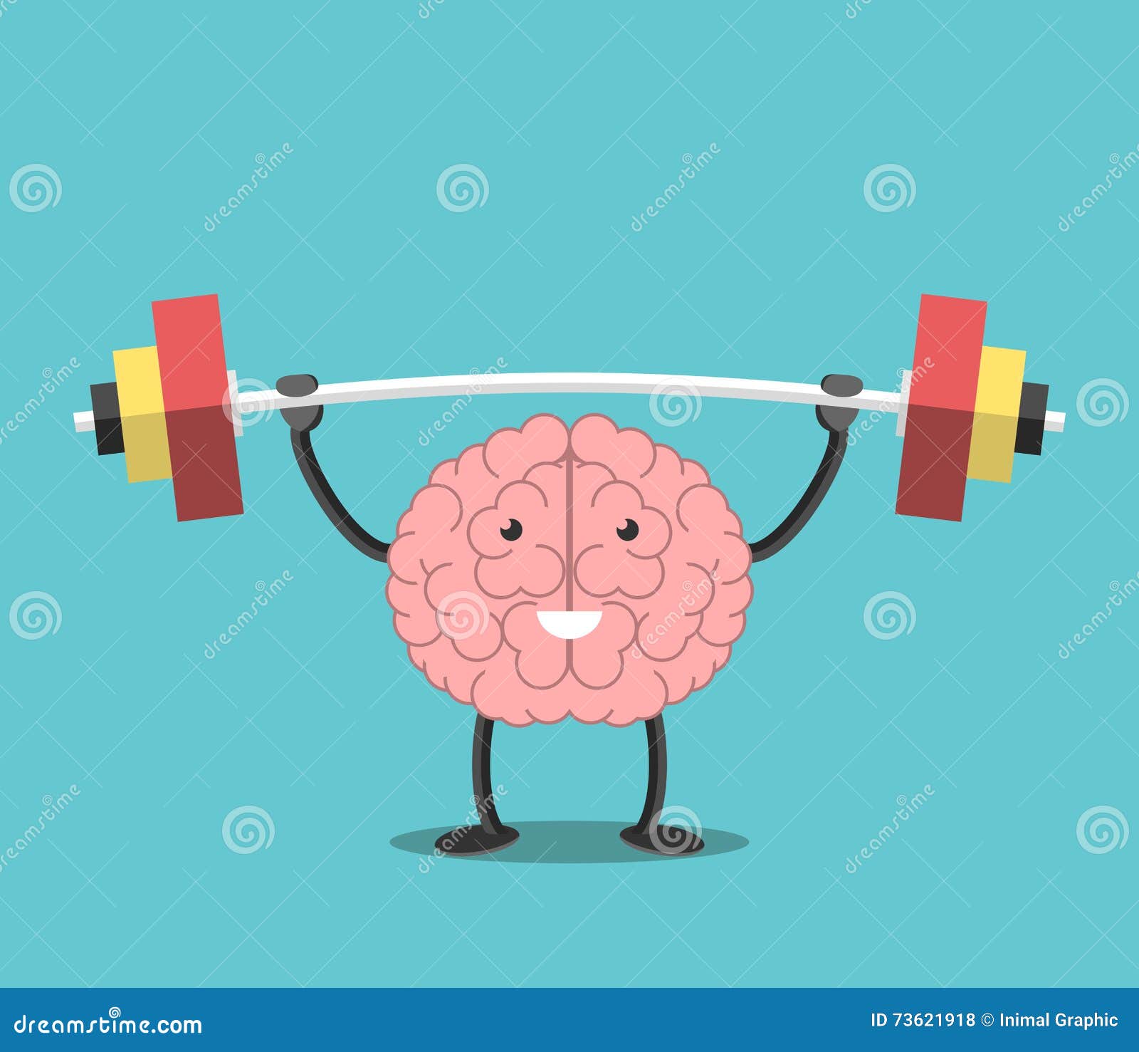 Strong brain with barbell stock vector. Illustration of metaphor - 73621918