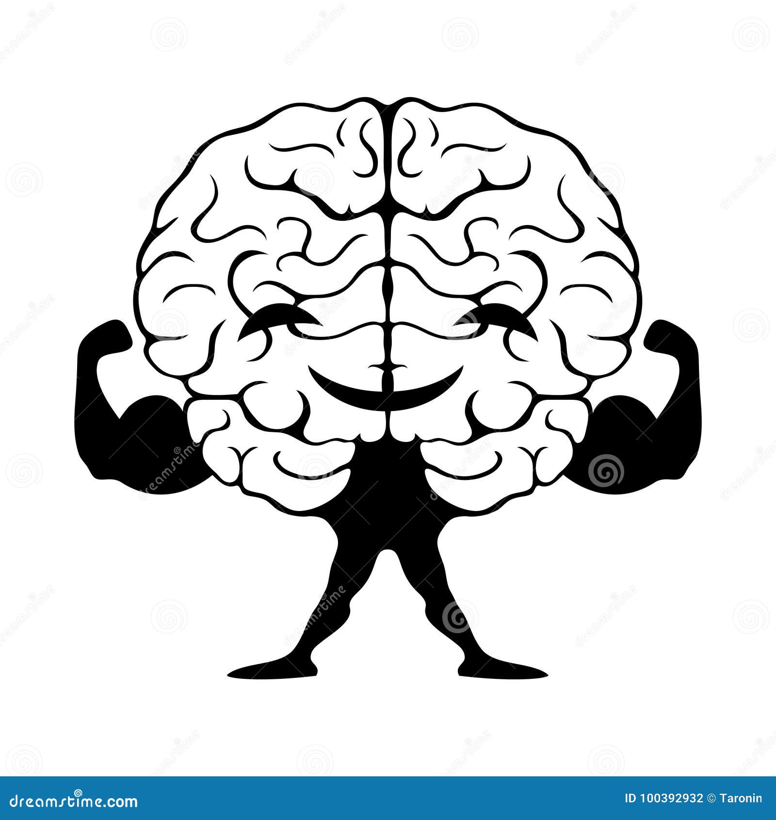 Strong brain sign. stock vector. Illustration of studies - 100392932