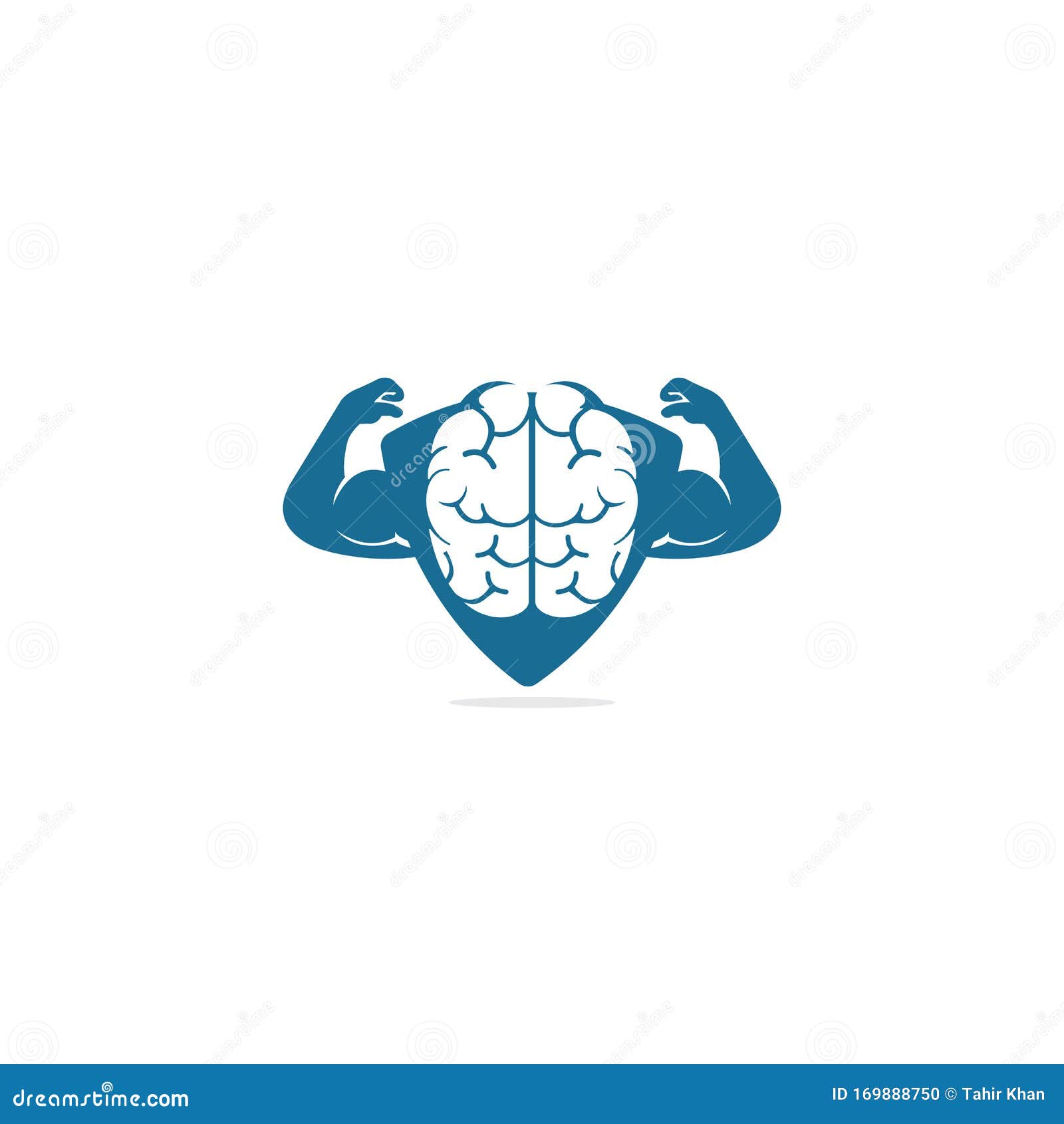 Strong Brain Vector Logo Design. Stock Vector - Illustration of ...