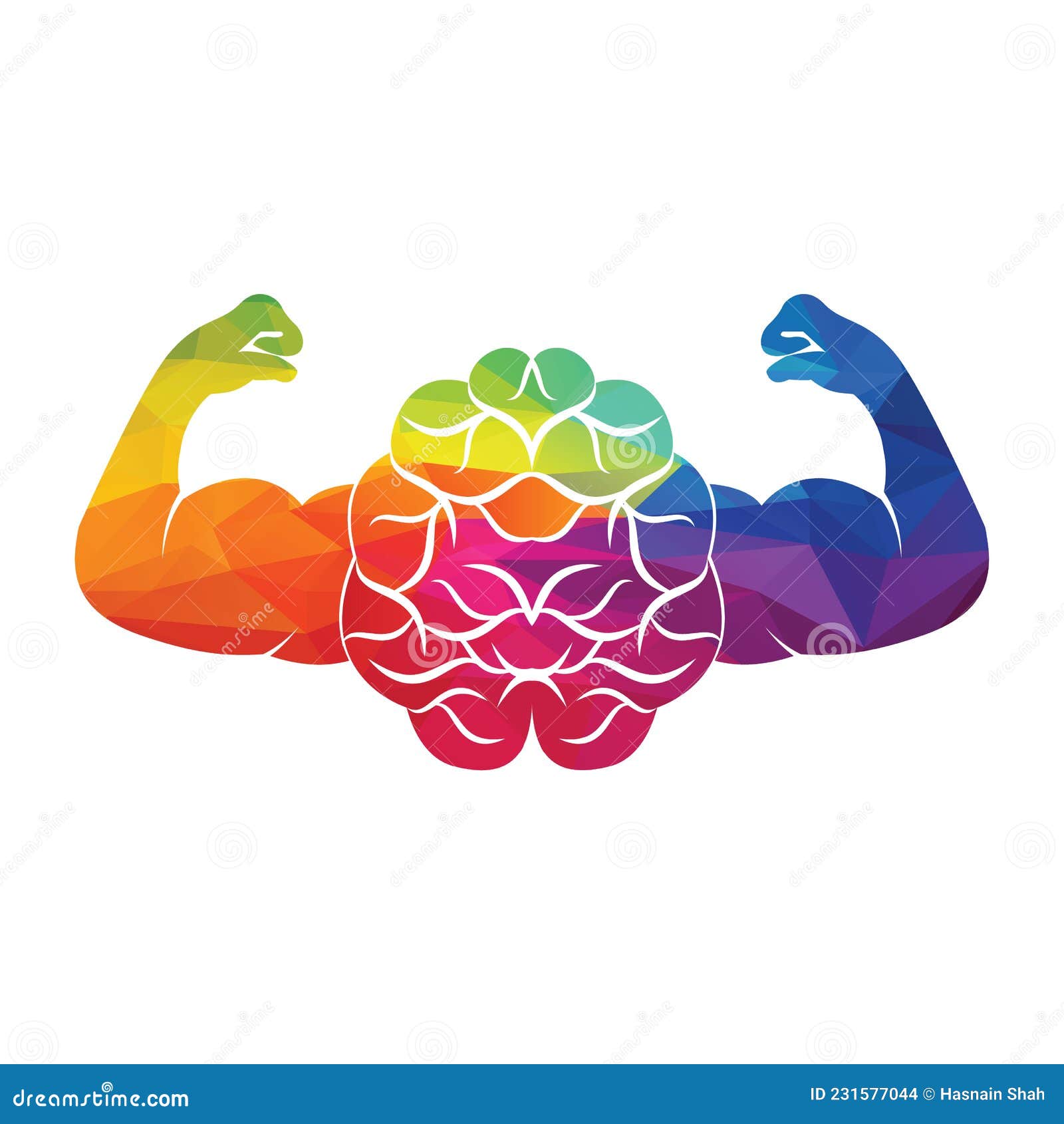 Strong Brain Vector Logo Design Stock Vector - Illustration of genius ...