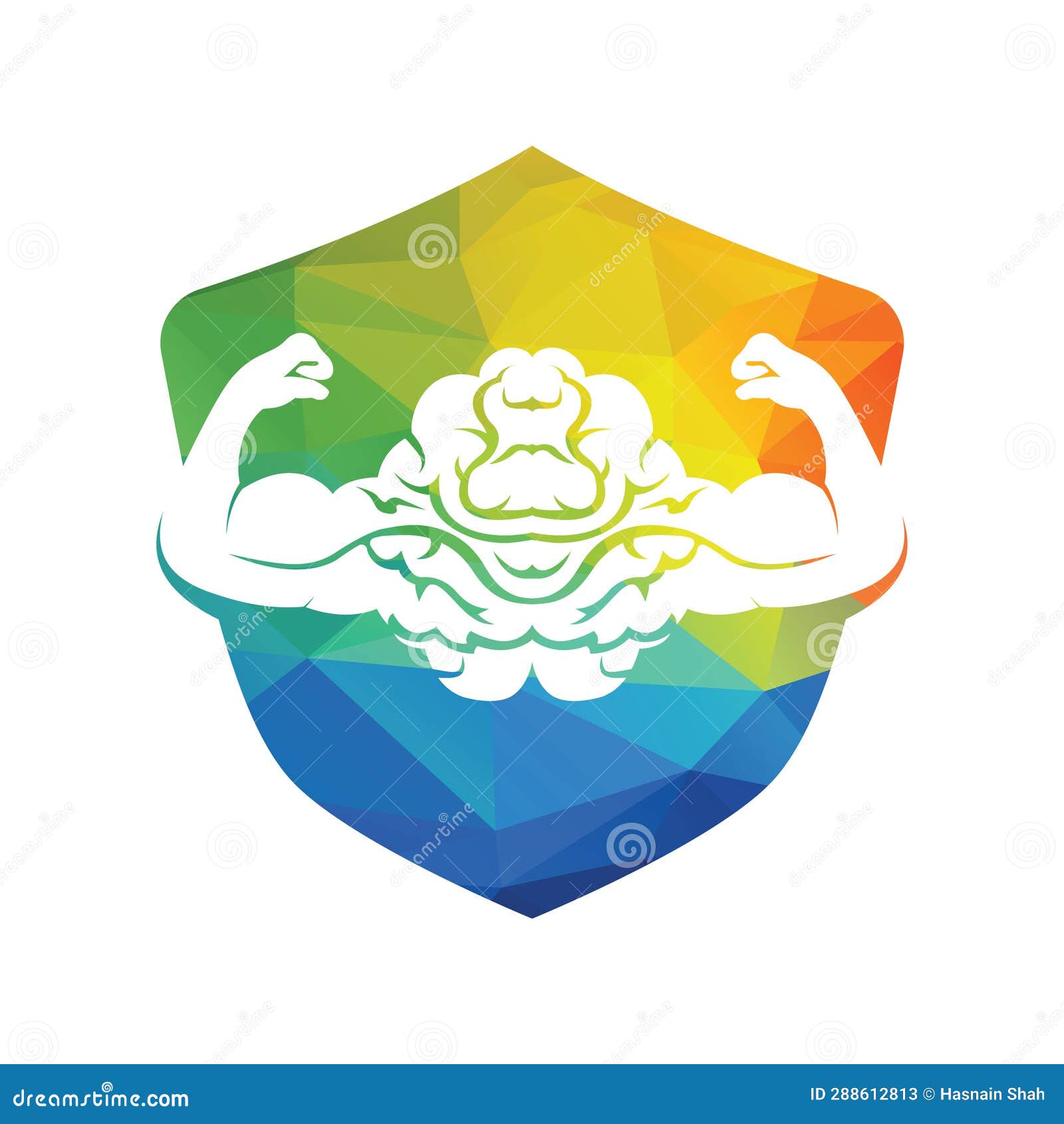 Strong Brain Vector Logo Design Stock Illustration - Illustration of ...