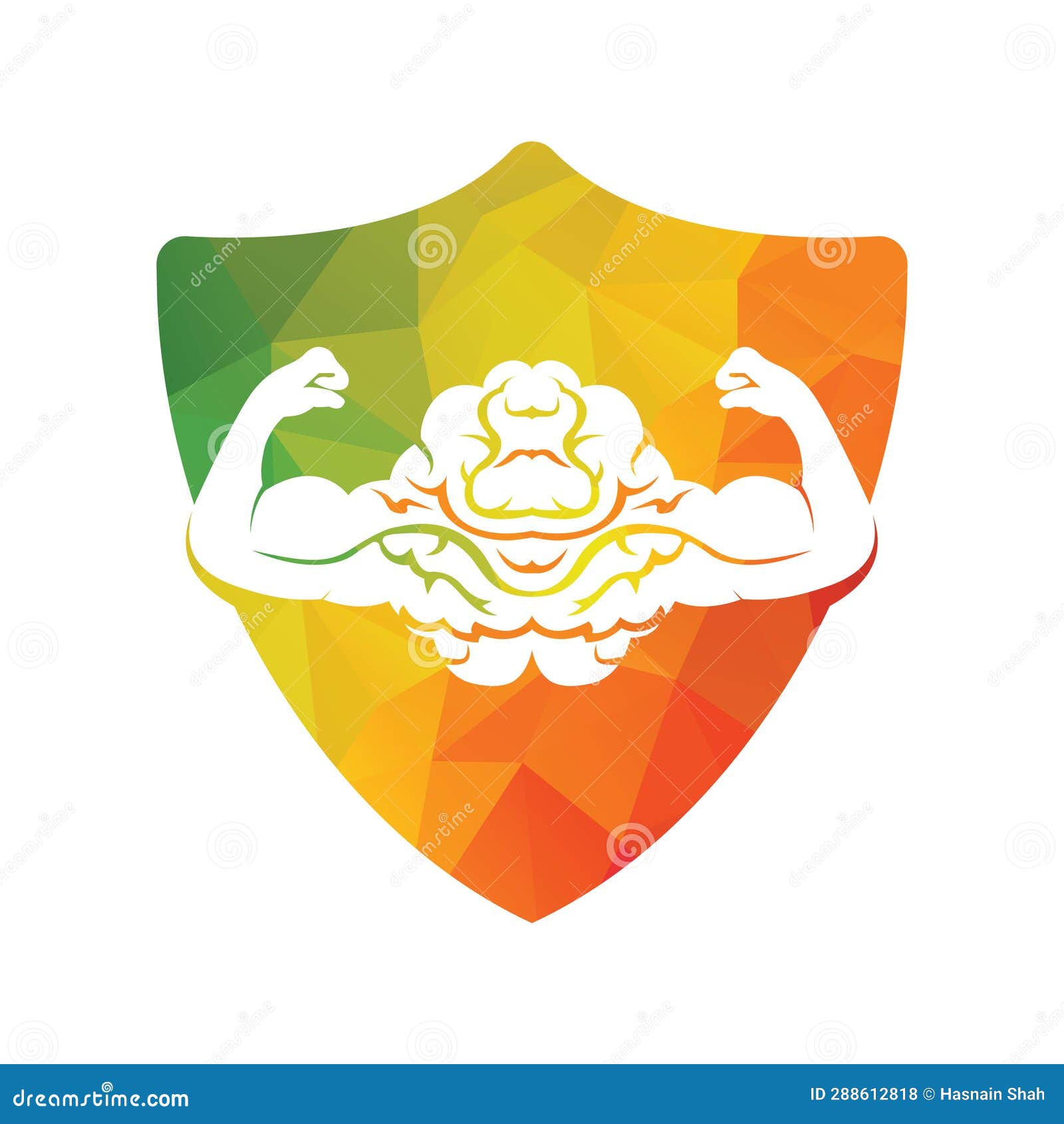 Strong Brain Vector Logo Design Stock Illustration - Illustration of ...