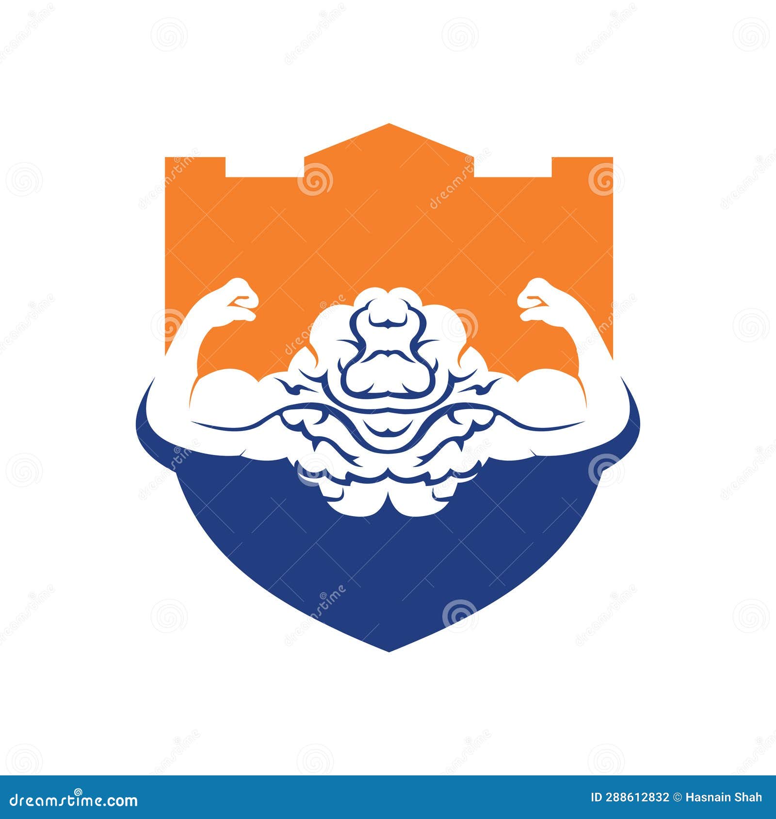 Strong Brain Vector Logo Design Stock Illustration - Illustration of ...