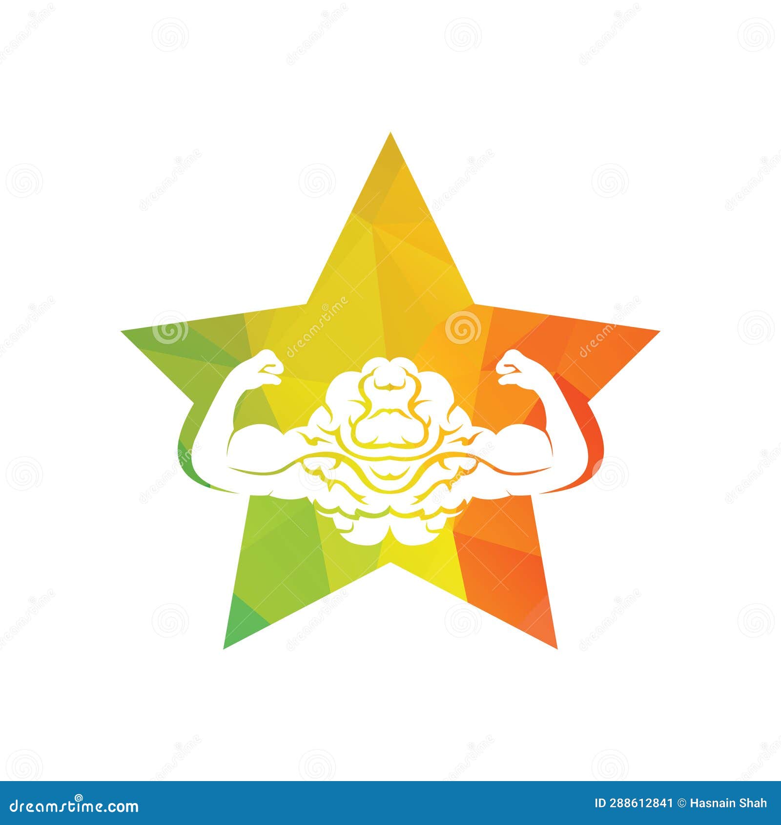 Strong Brain Vector Logo Design Stock Illustration - Illustration of ...