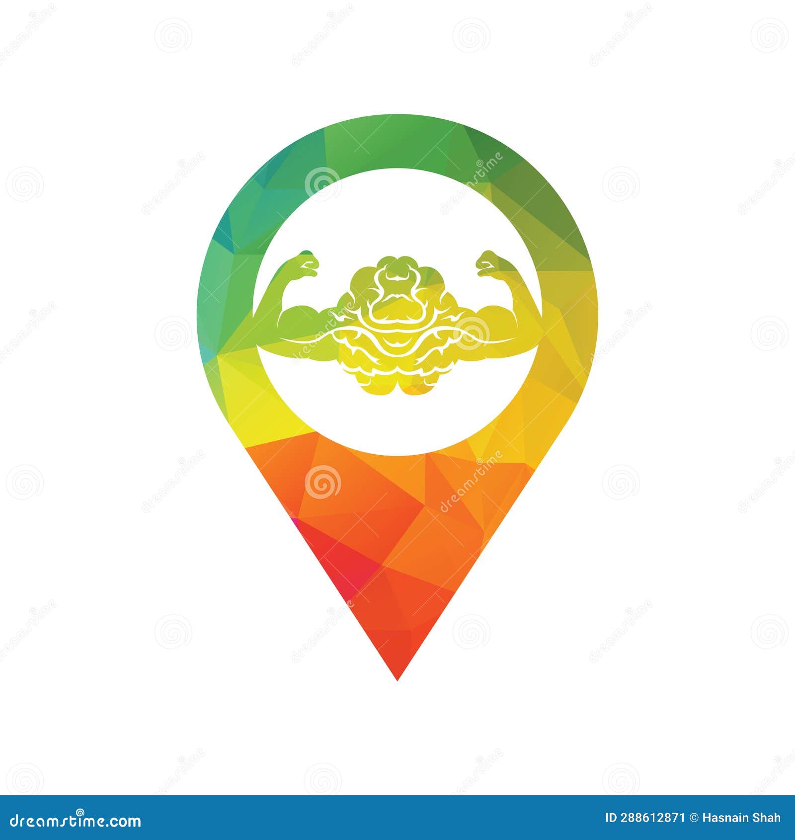 Strong Brain Vector Logo Design Stock Illustration - Illustration of ...