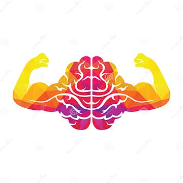 Strong Brain Vector Logo Design Stock Vector - Illustration of arms ...